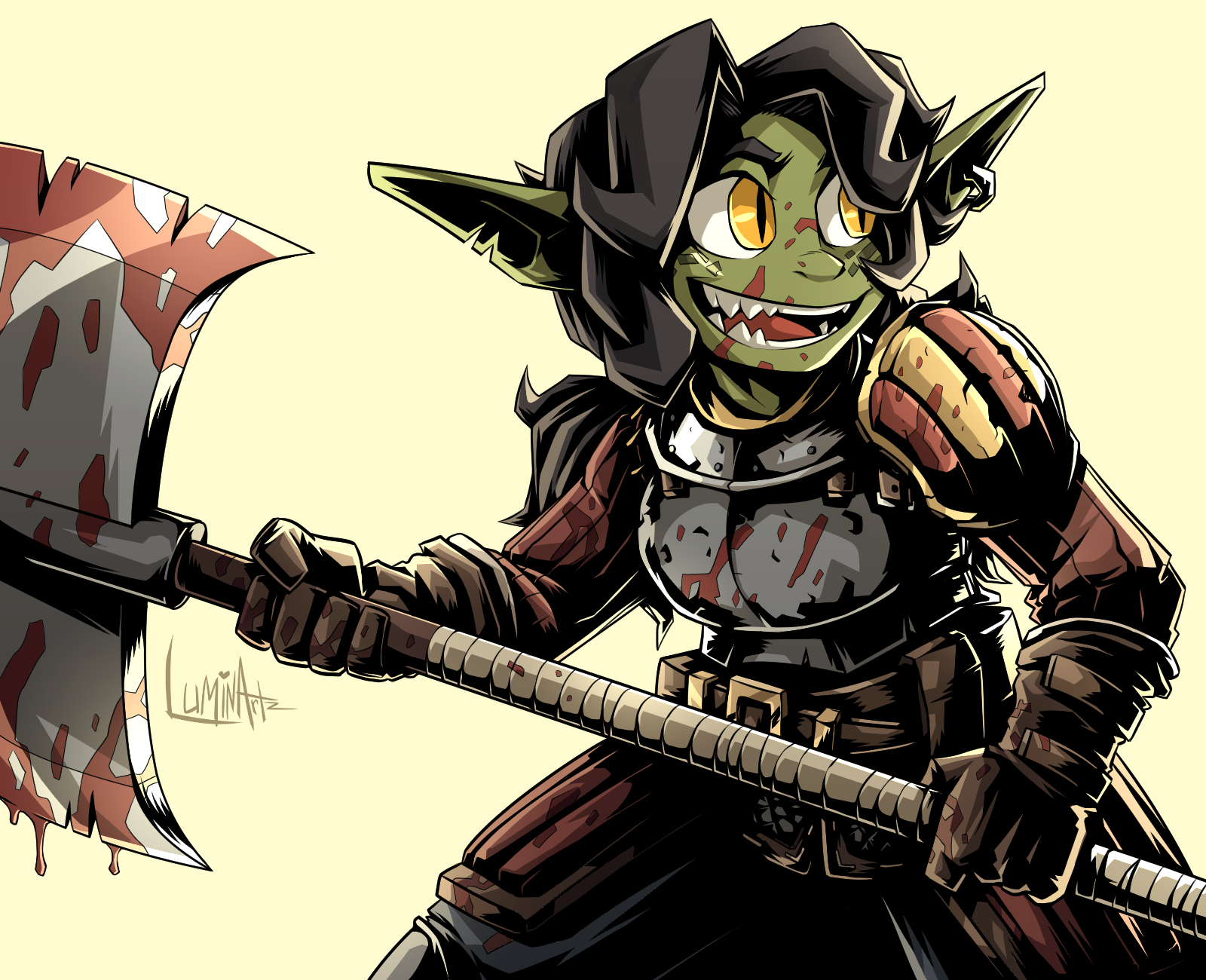 [OC][ART] Small Goblin, Big Axe. Vhaza, the Goblin Fighter. | Scrolller