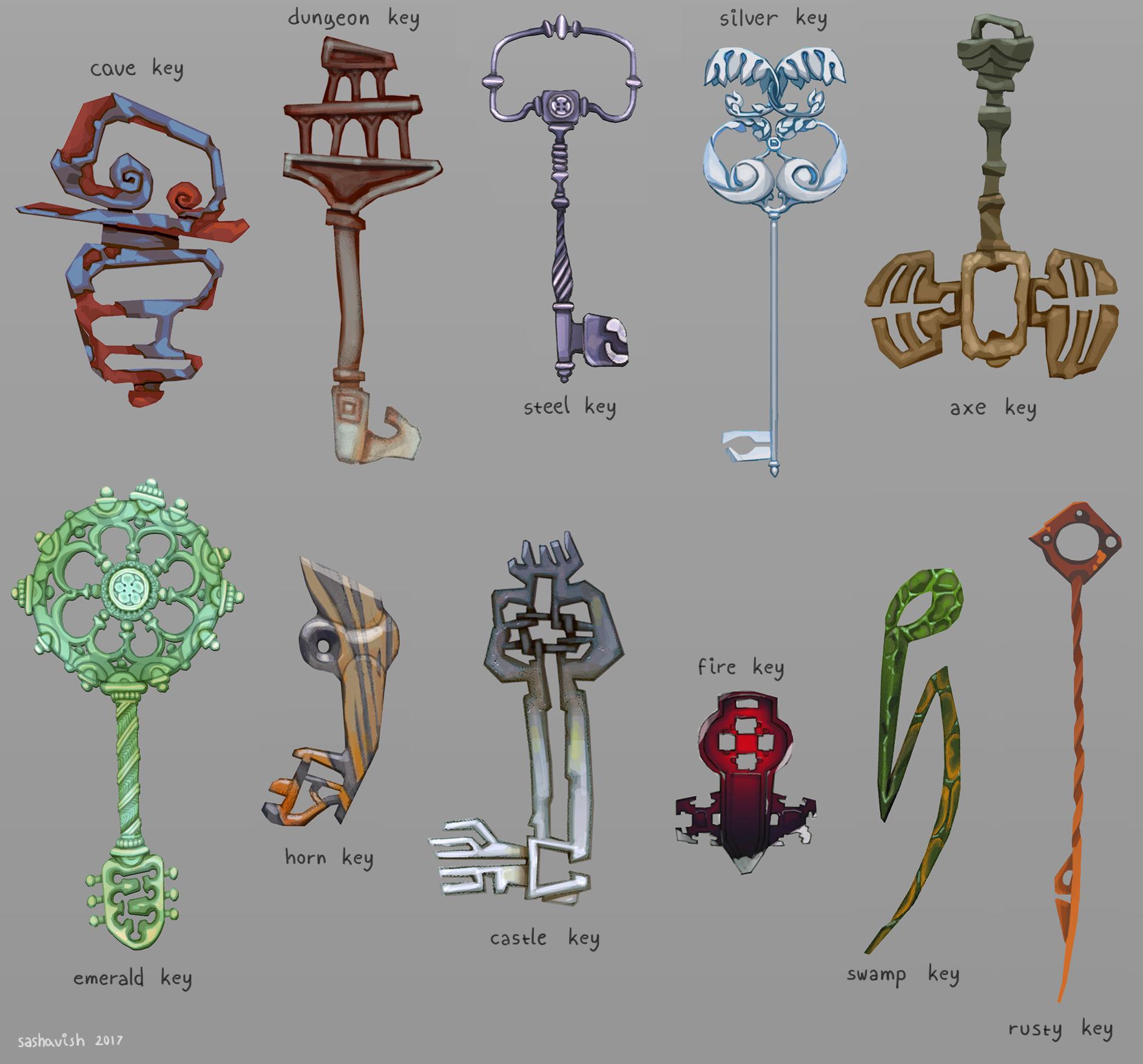 [OC] Dark fantasy keys, concept art, the names taken from Hexen: Beyond Heretic | Scrolller
