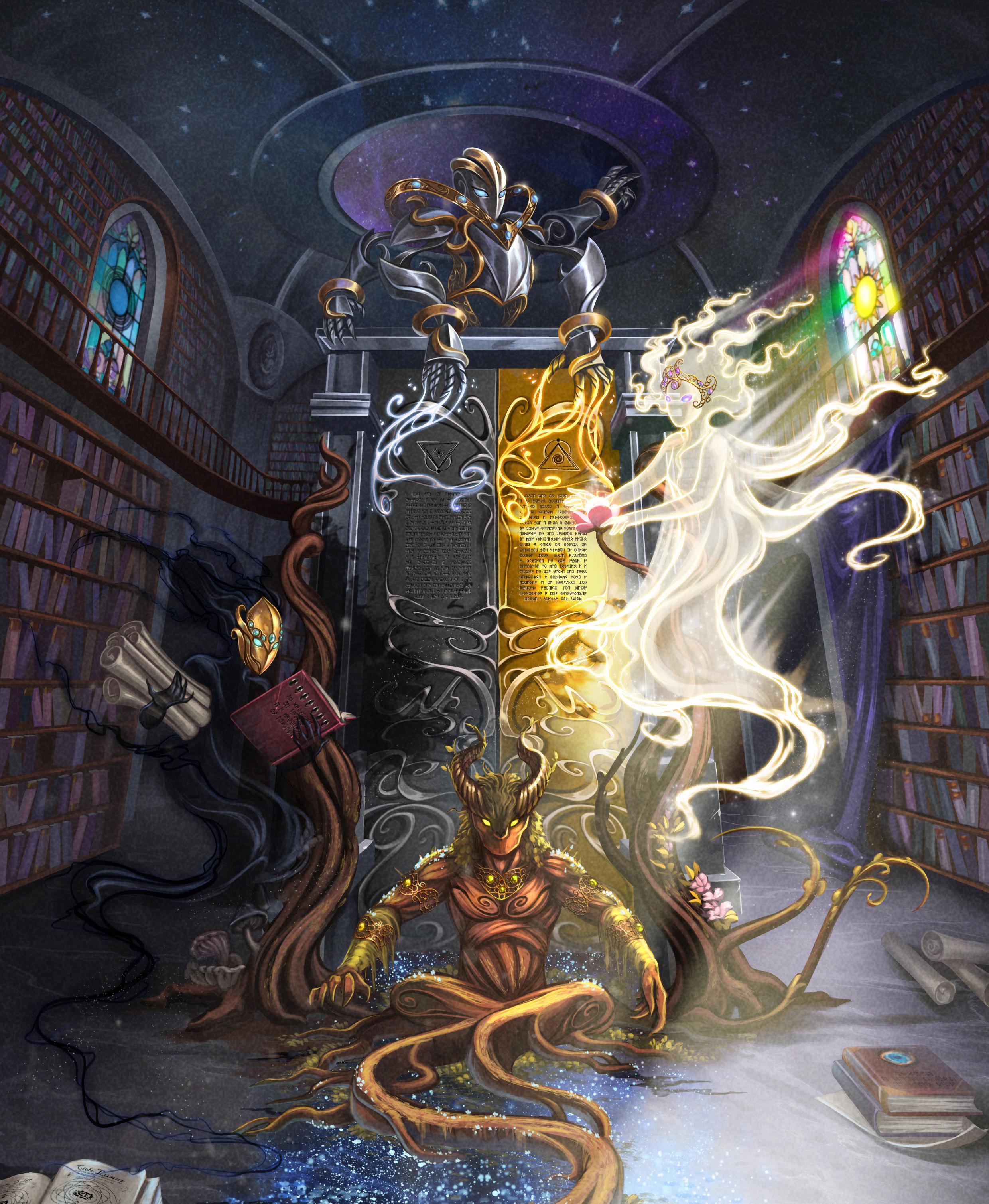 [OC] Elementals guardians of the forgotten library | Scrolller