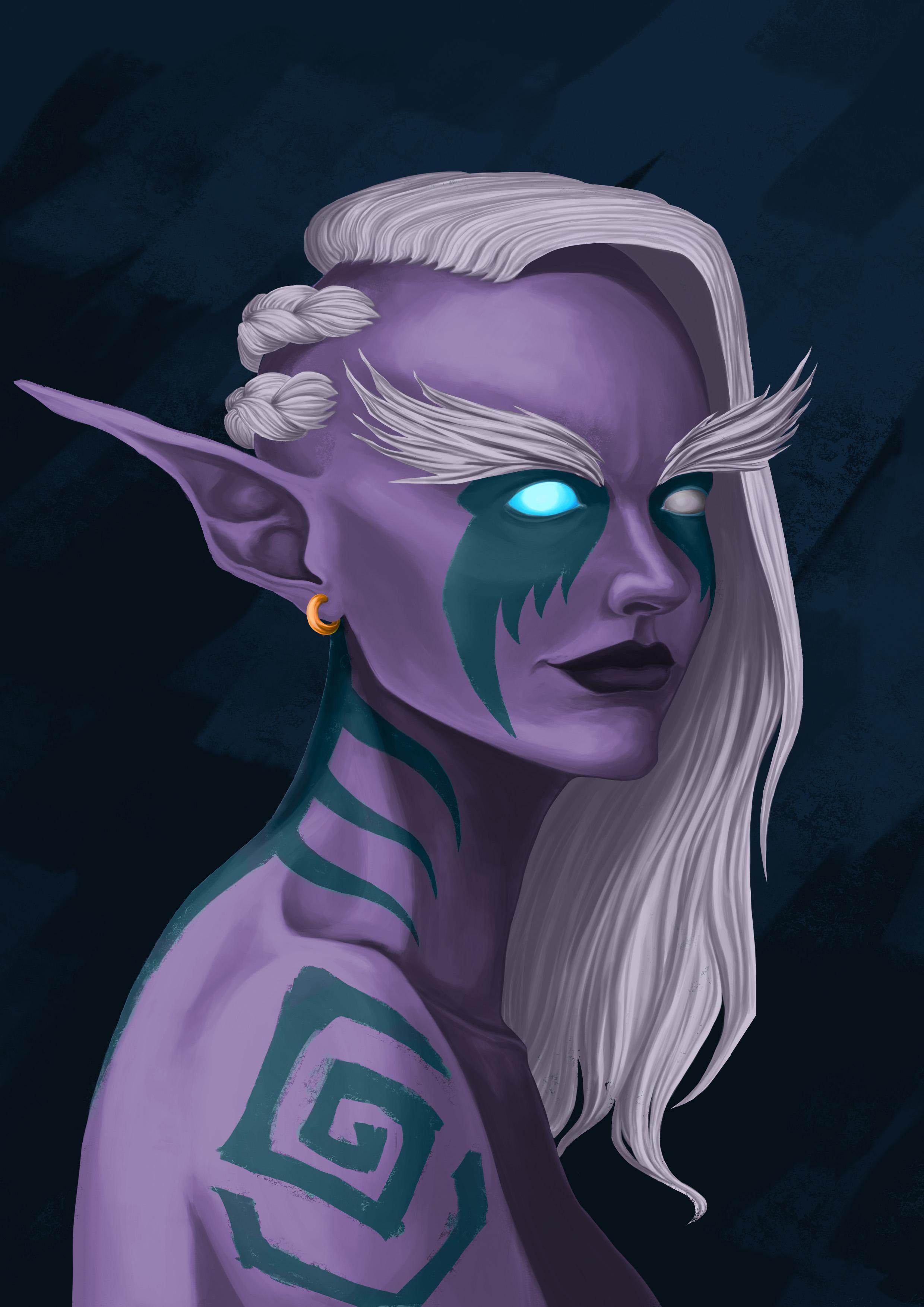 [OC] Night Elf Portrait | Scrolller