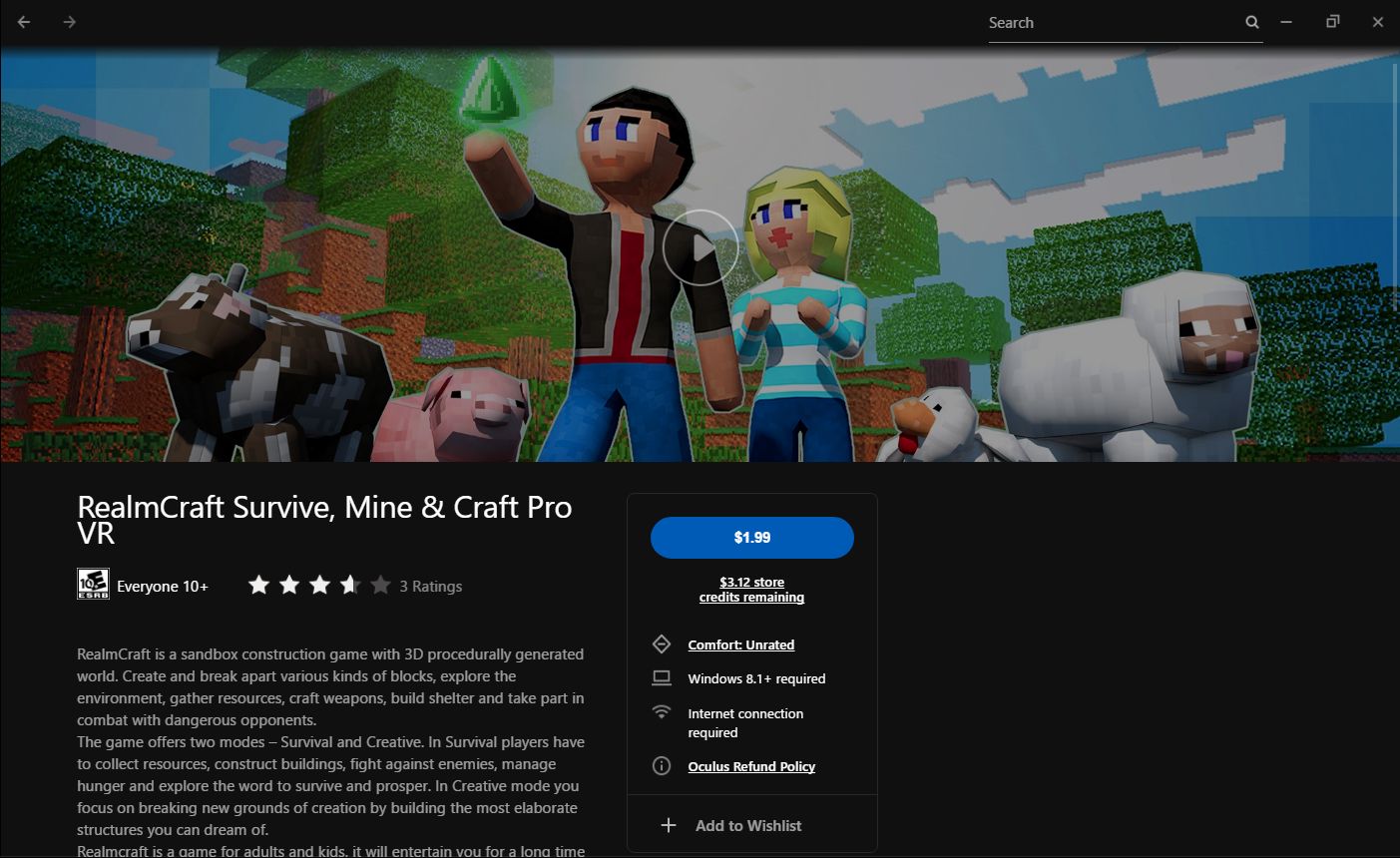 Oculus, please don't let yourself become a mobile app store with horrible knockoffs like this ...