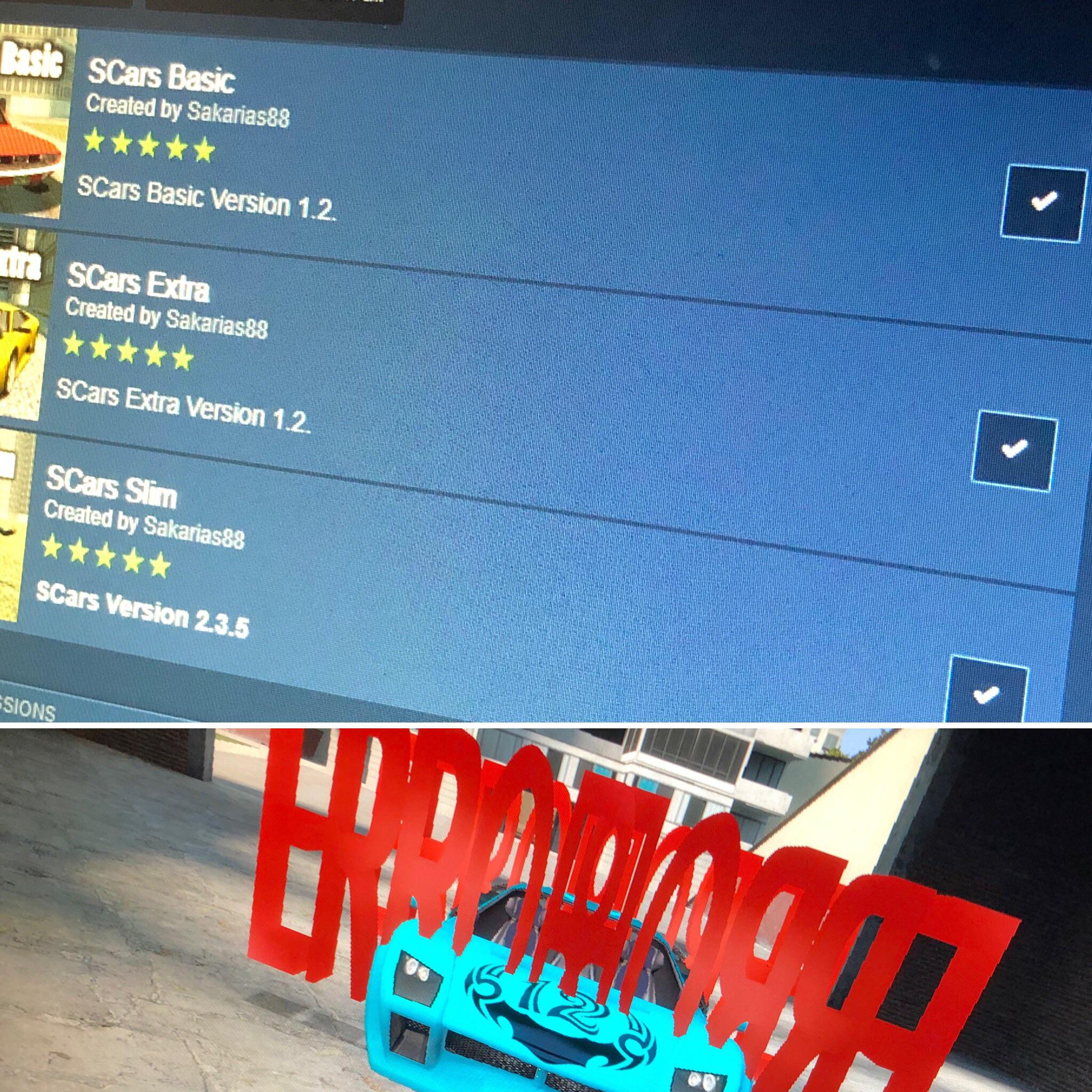 Ok,installed the 3 SCars packs and get this...did I miss anything at all or did I do something ...