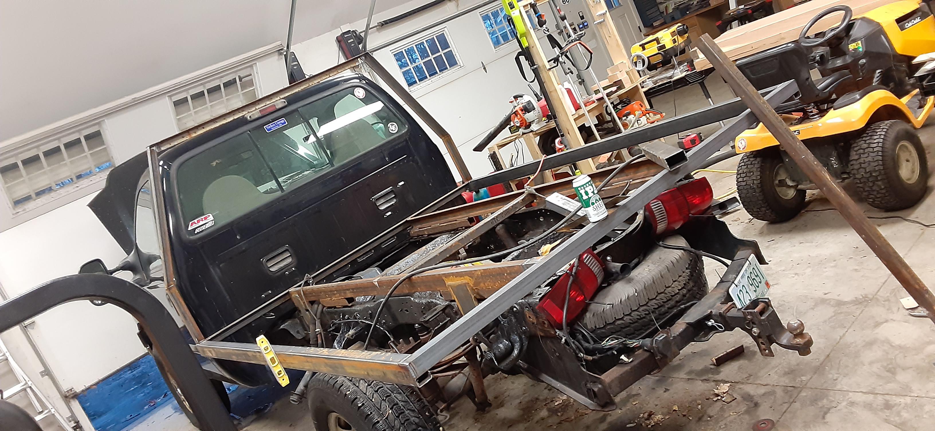 Old bed rotted out so I decided to build a flatbed, main frame is all done! | Scrolller