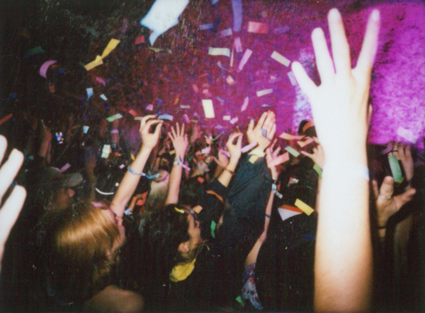old polaroid of the moment Tame Impala unleashed the confetti, 2019 W1 set | Scrolller