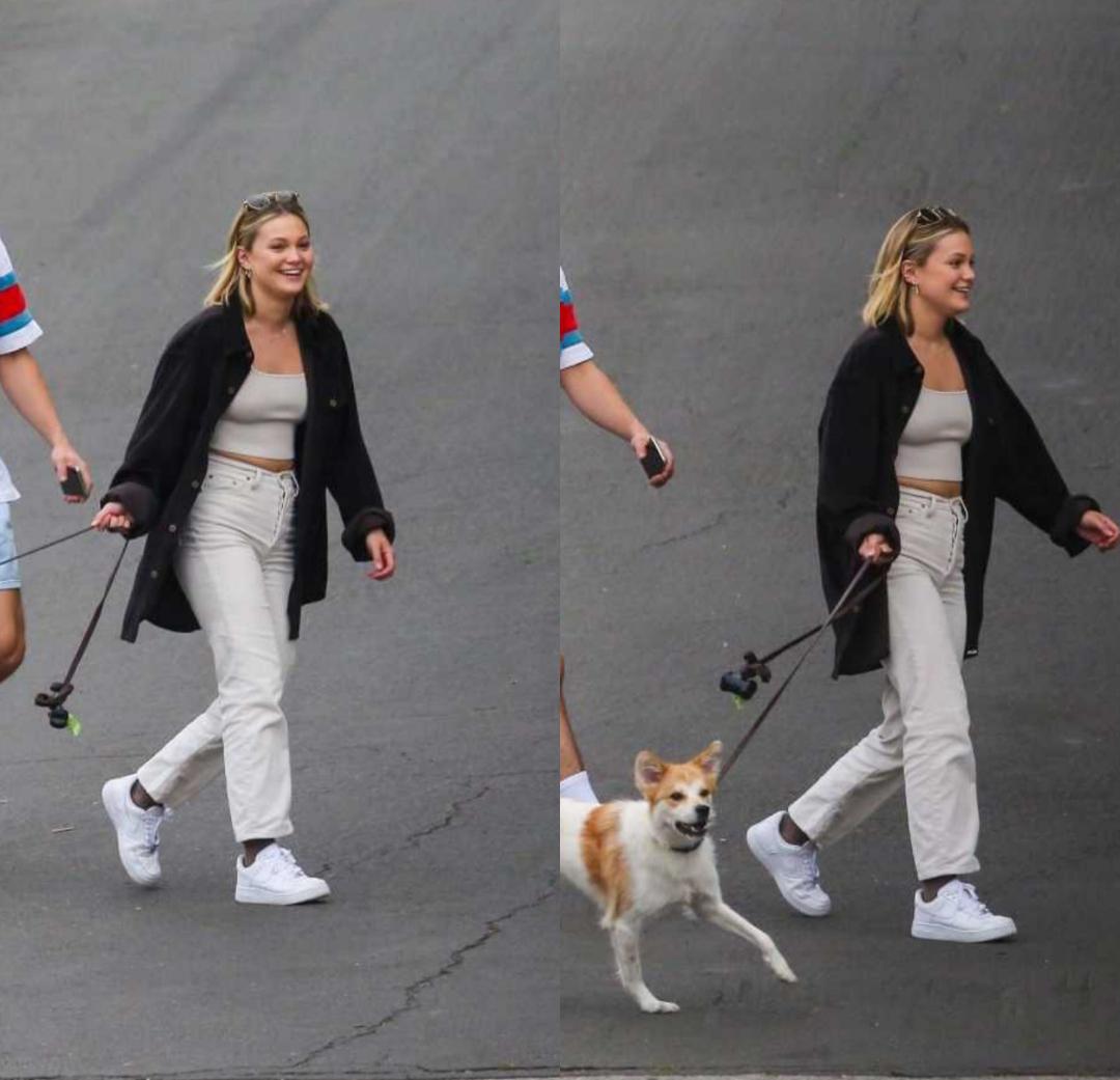 Olivia walking Roger out in LA | Scrolller