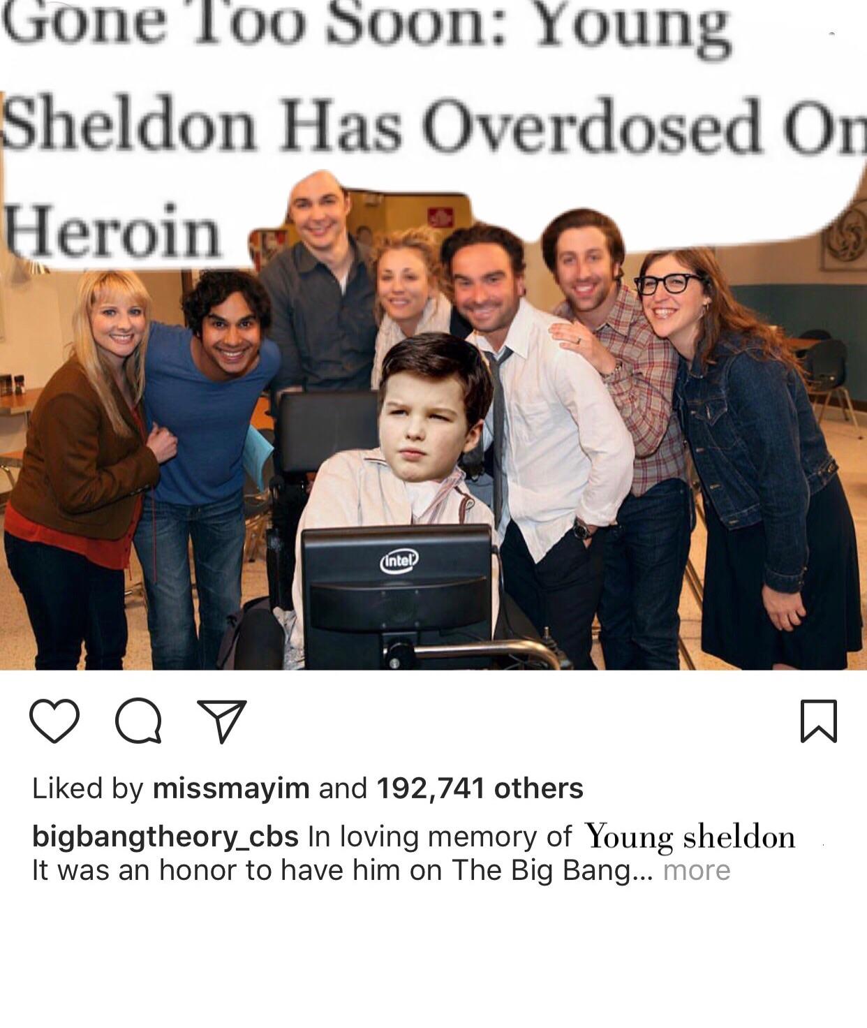 OMG RIP in peace young Sheldon, you were taken too early 😢👌👌🇹🇩 | Scrolller