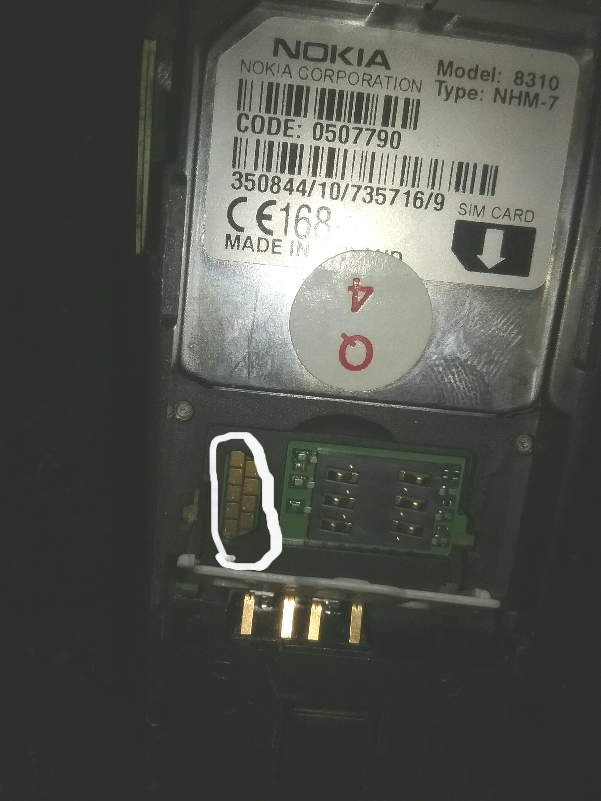 on this nokia 8310, what are these gold contacts in the battery ...
