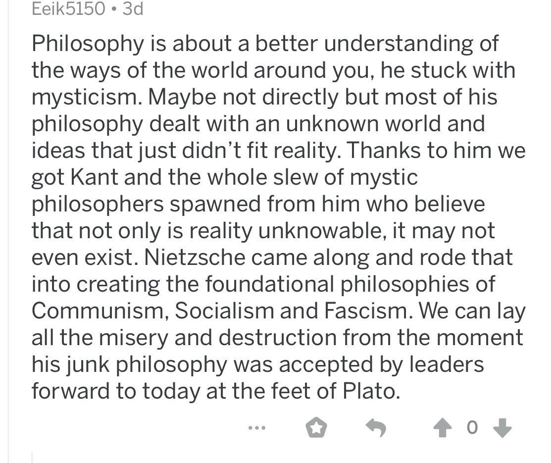 On why Plato is terrible | Scrolller