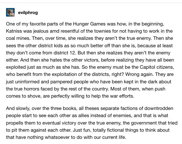 "One of my favourite parts of the Hunger Games......." | Scrolller