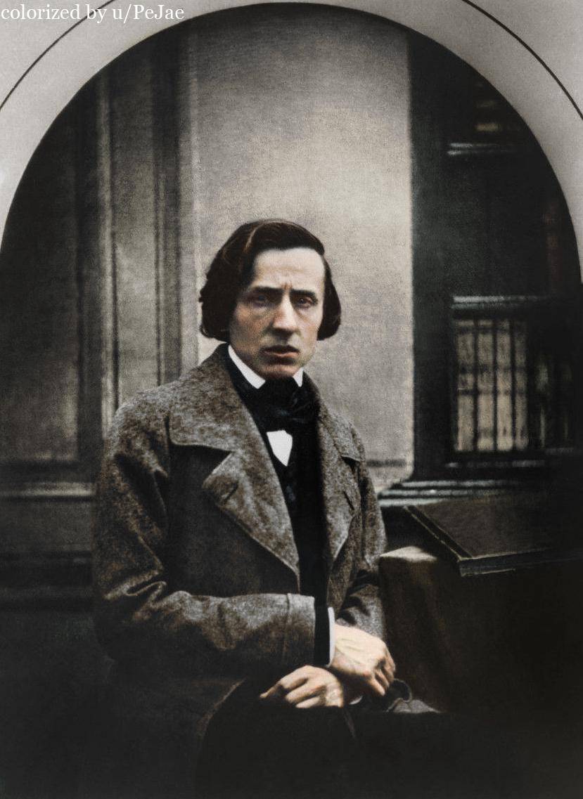 One of only 2 existing photographs of Frederic Chopin, taken in 1849, a few months before his ...