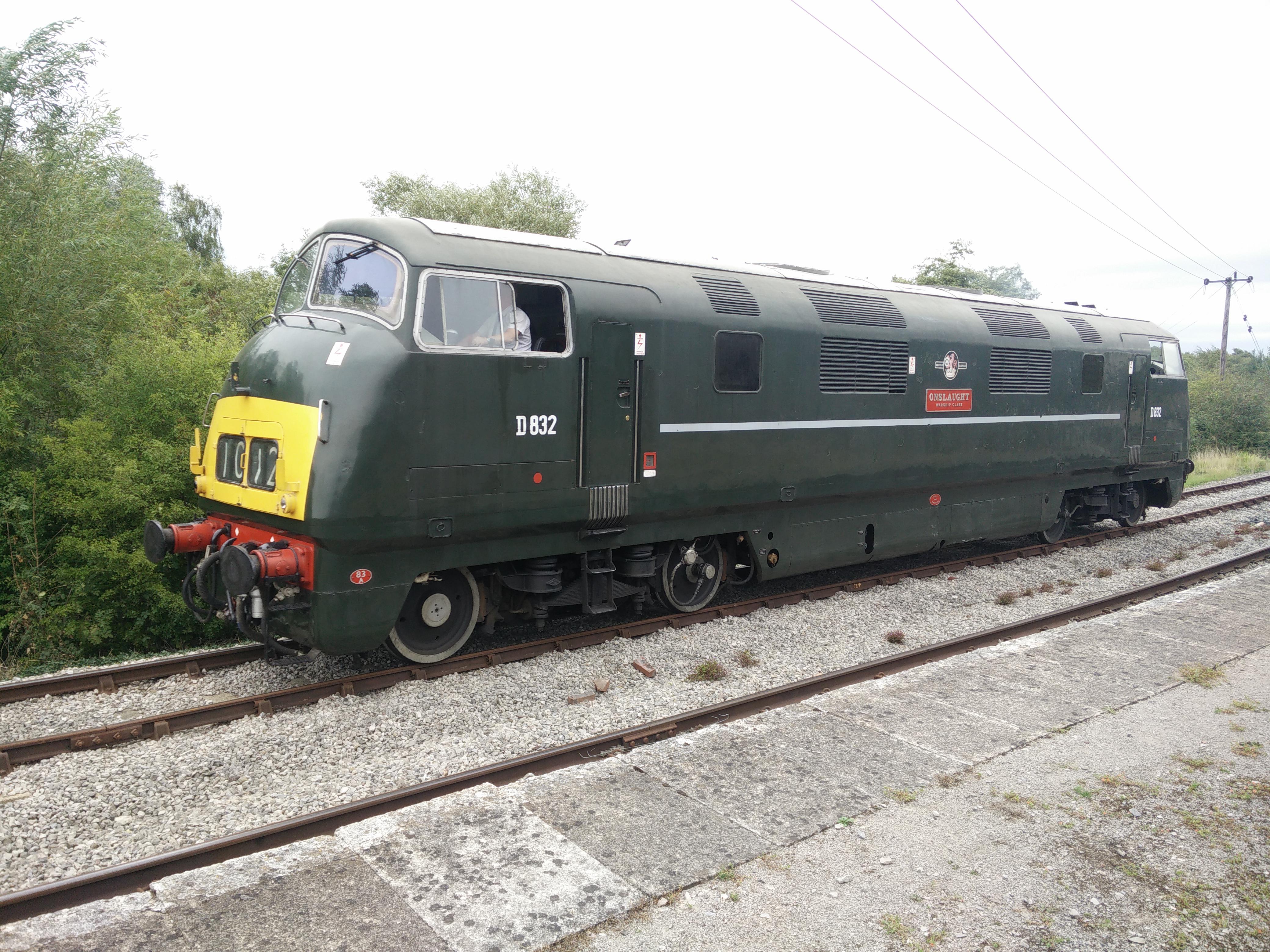 "Onslaught", a BR Class 42 "Warship" locomotive at the Dean Forest ...