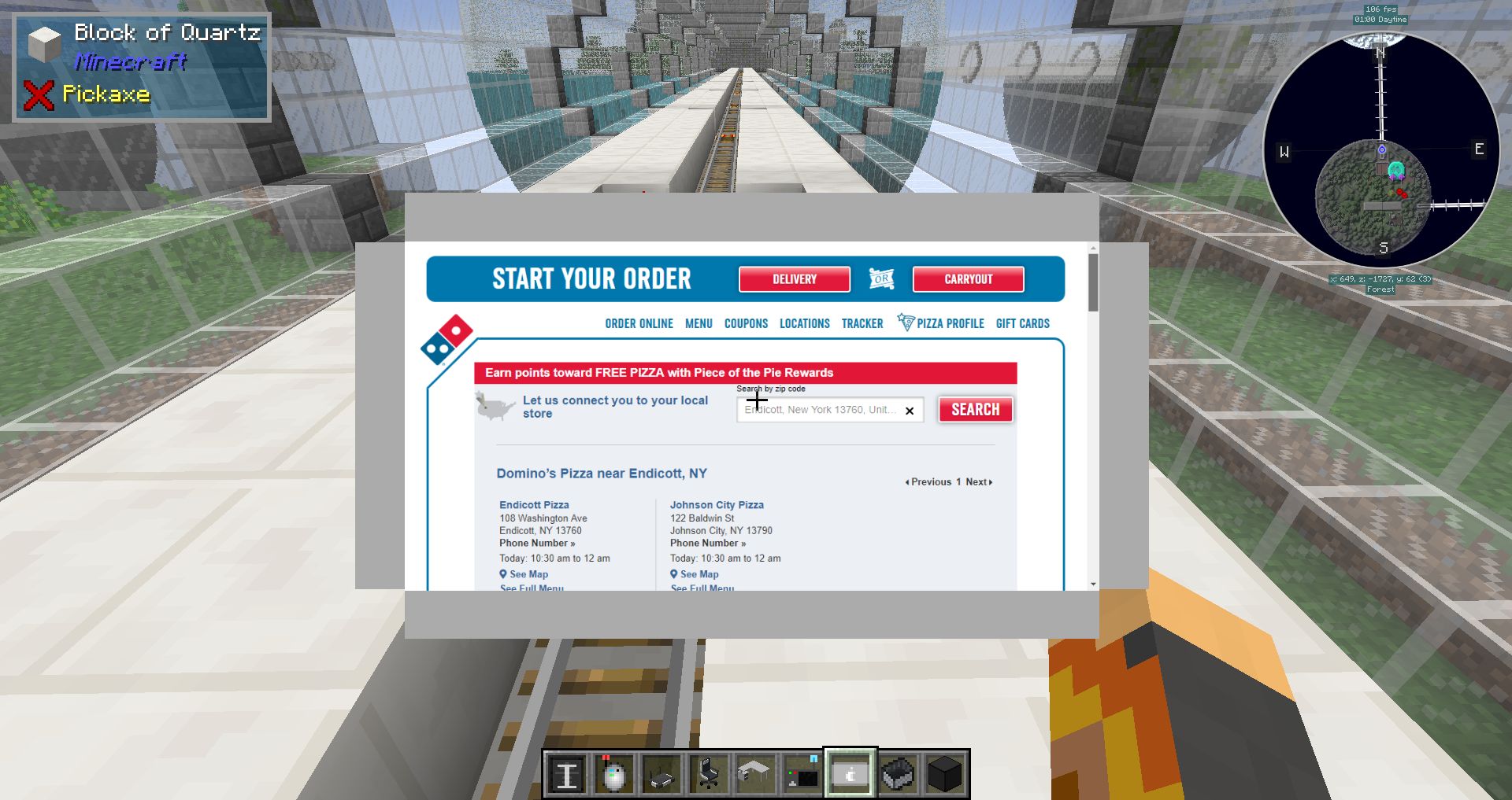 Ordering pizza without leaving Minecraft | Scrolller
