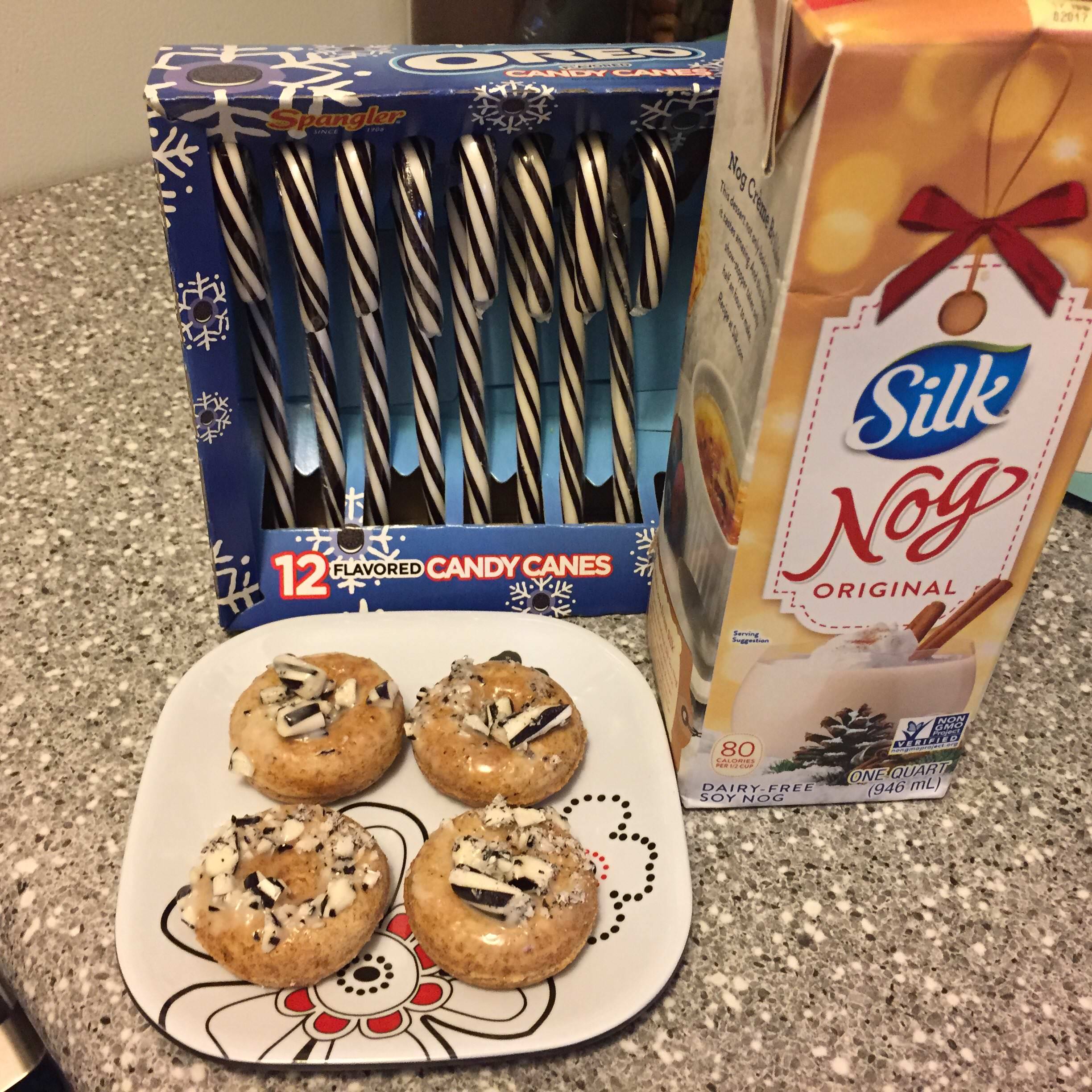 Oreo Candycane Nog-iced Mini Donuts | Scrolller