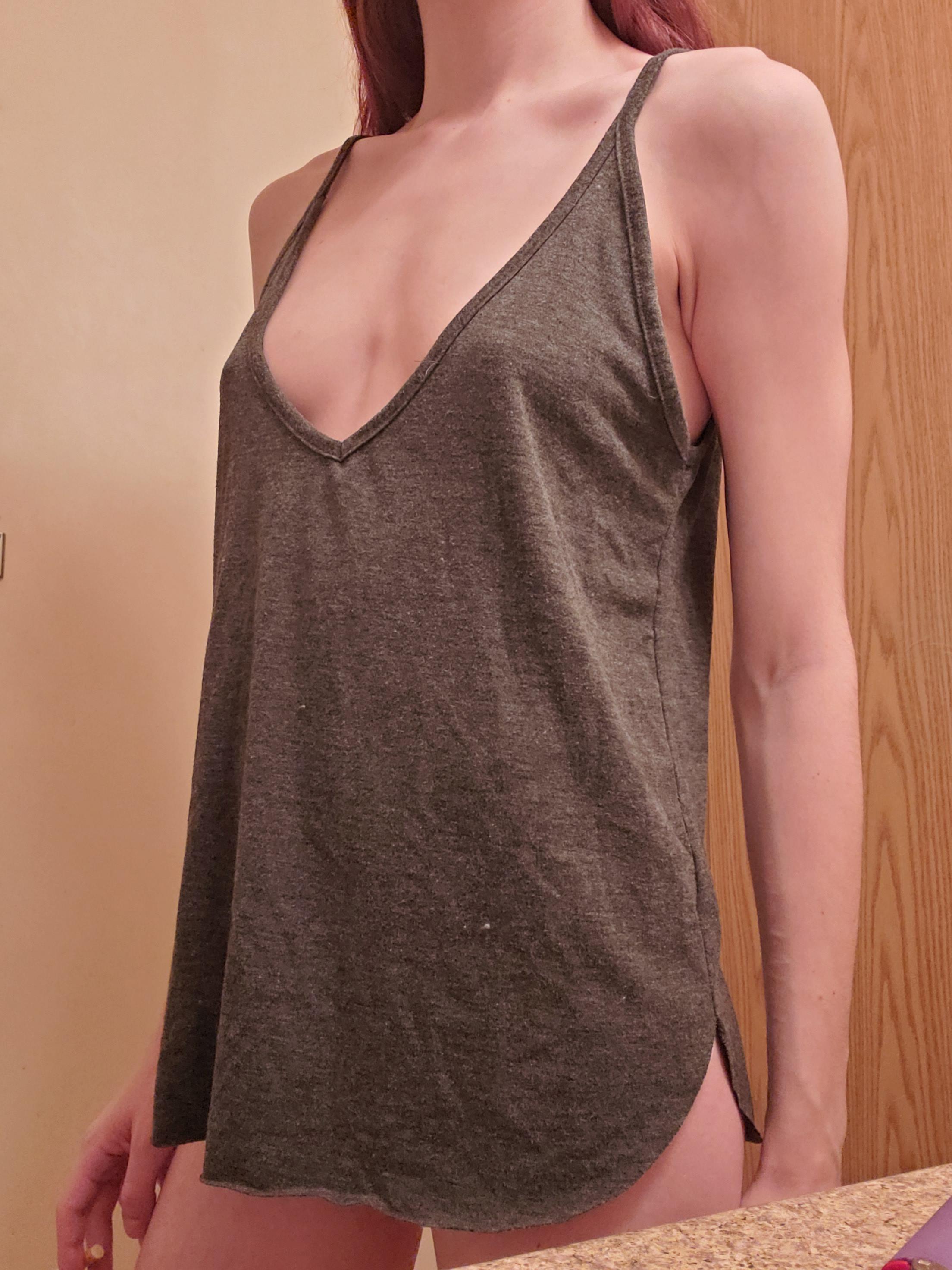 Oversized Baggy Shirt with a Super Deep Vneck Cut Who needs a Bra? 😝 | Scrolller