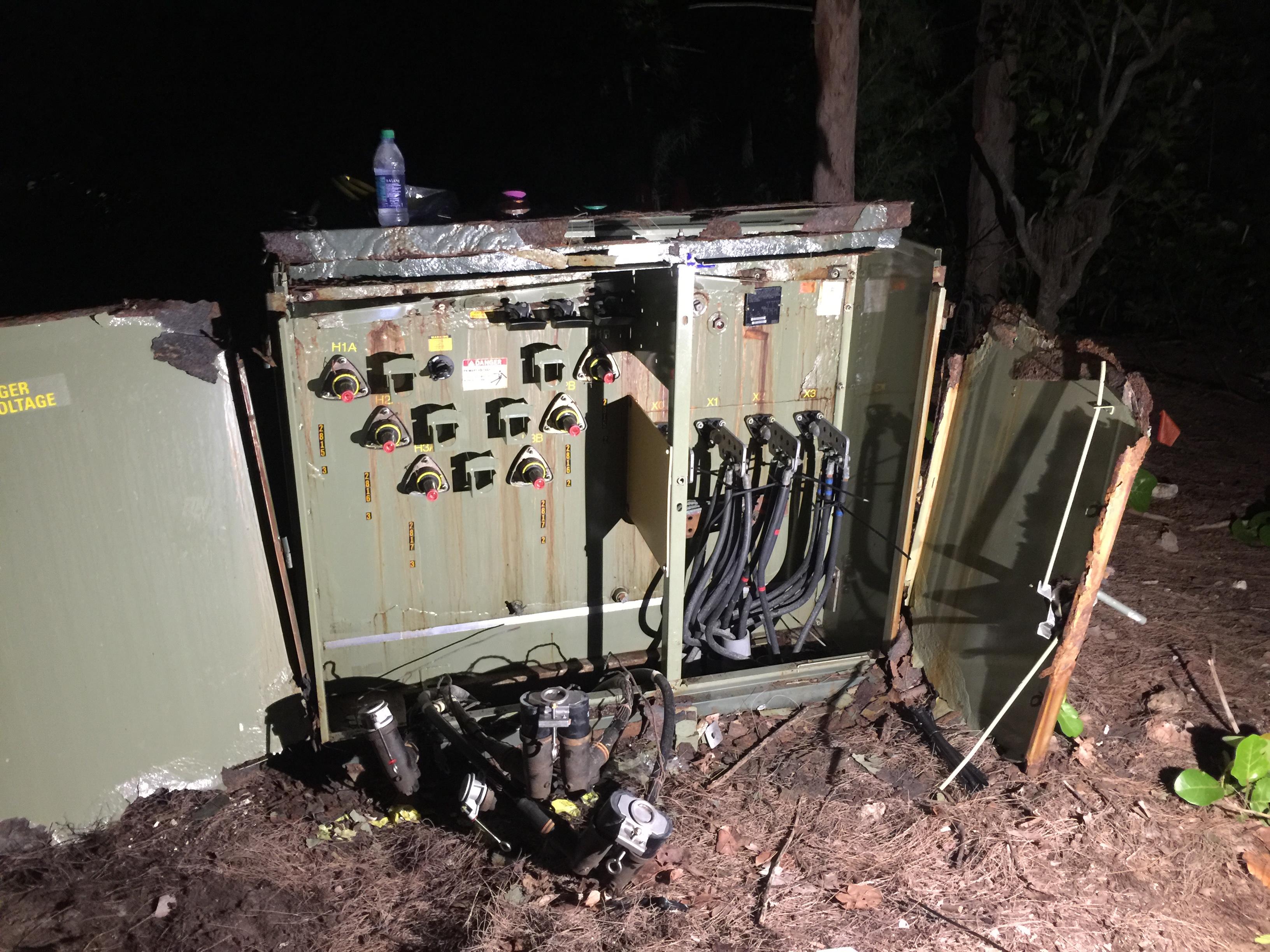 Pad mount change out. She was bone dry and still energized when we got there. | Scrolller