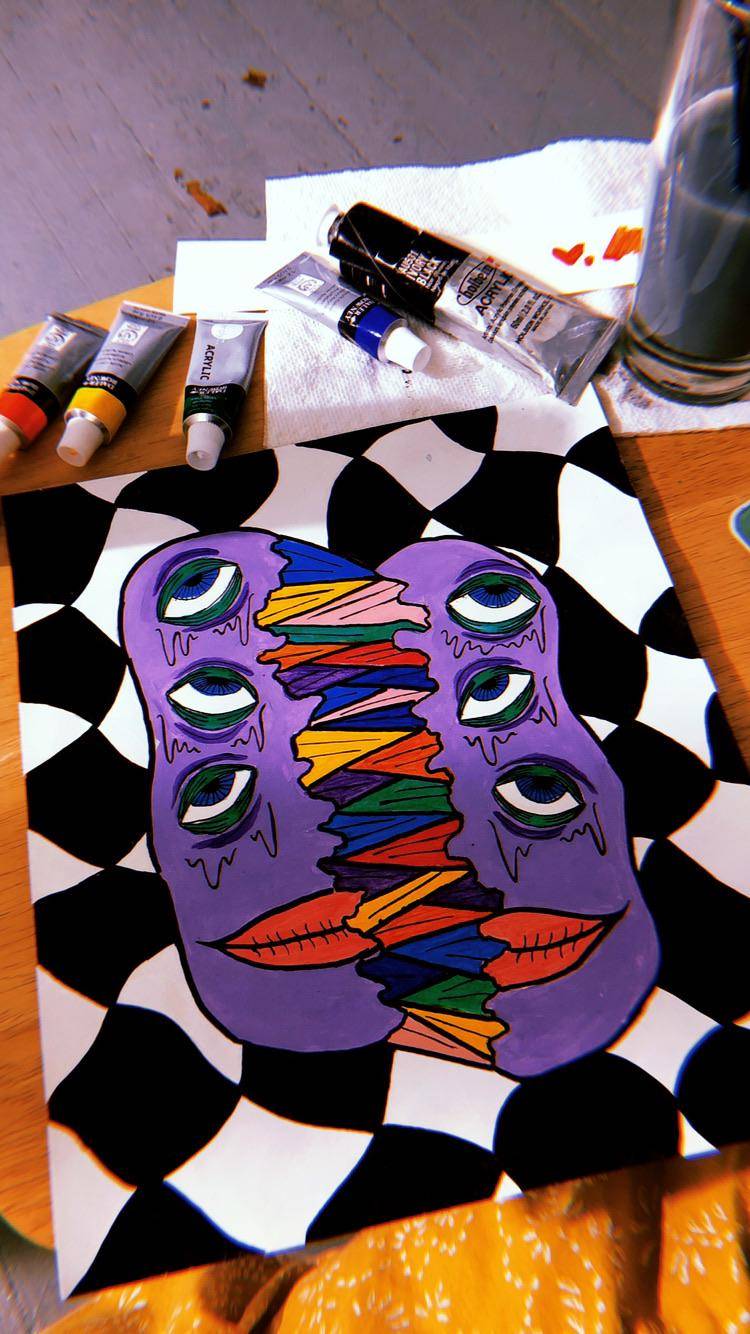 Painted this while tripping, one of my best pieces yet (: | Scrolller