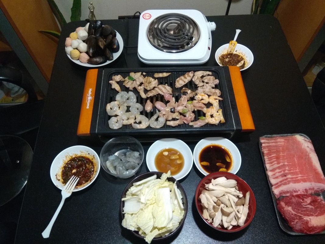 Pandemic dinner day 7: Final family dinner. Korean BBQ and Chinese hot pot. Again, left overs go ...