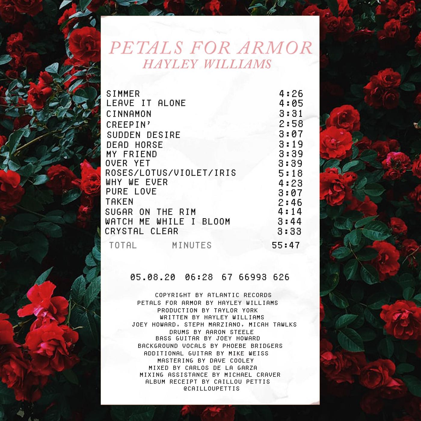 Petals for Armor Album Receipt | Scrolller