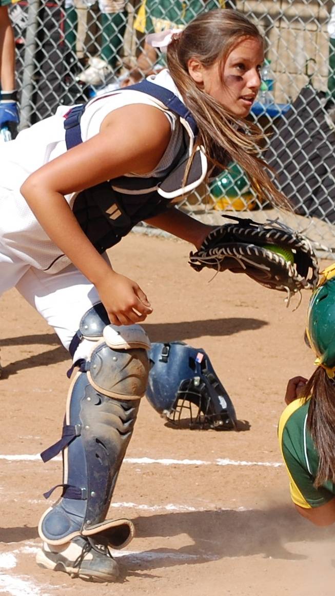 Photogenic college softball catcher. | Scrolller