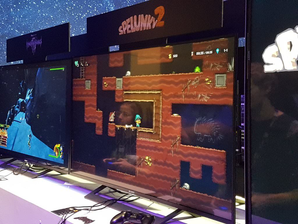 Picture of Spelunky booth at PAX with HUD shown. | Scrolller