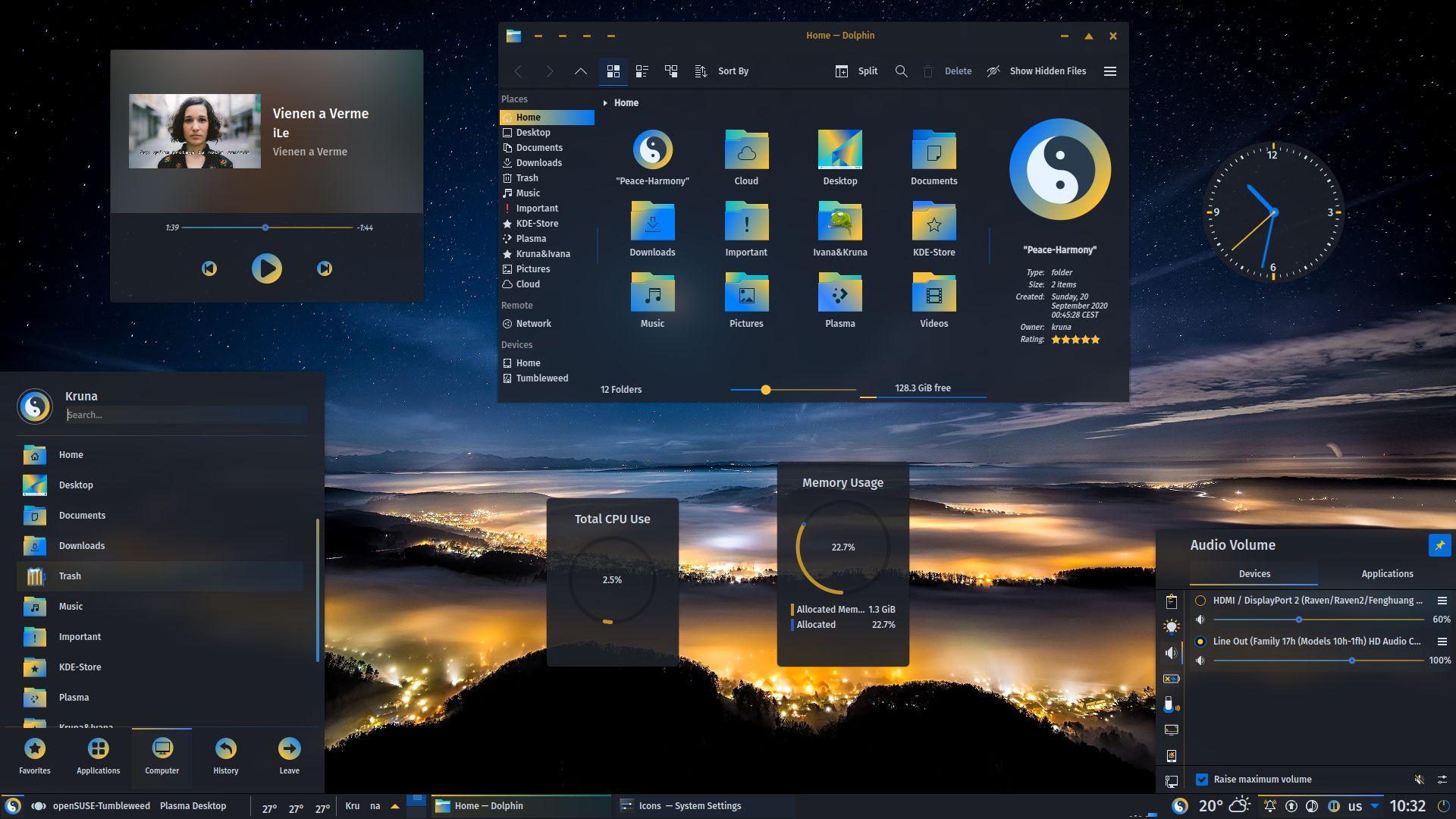 [Plasma 5] NEW! Dark Plasma Theme " Peace-Harmony-Plasma" | Scrolller
