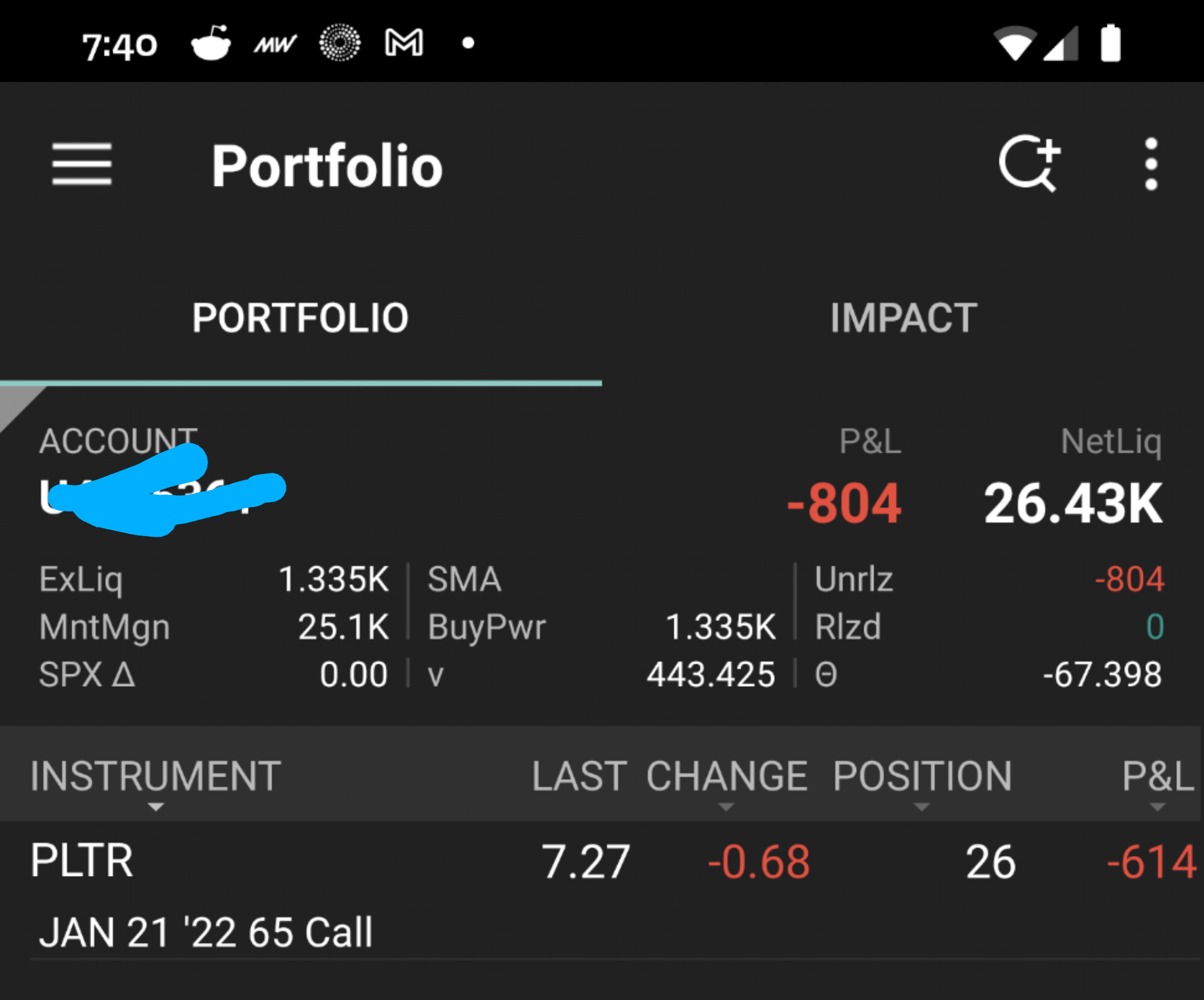 $PLTR yolo Jan 21 '22 $65 Call 🚀🚀🚀🚀 | Scrolller