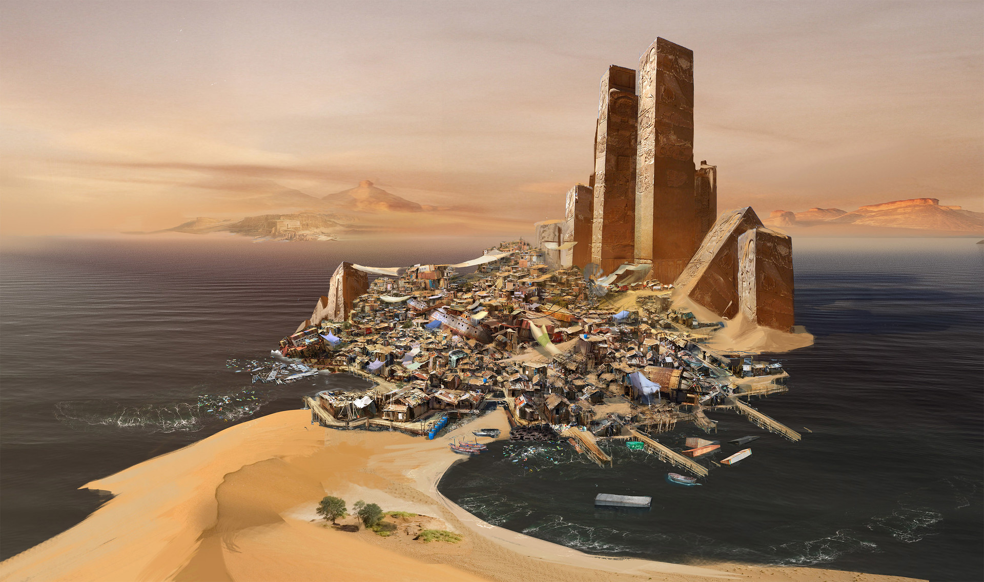 Post Apocalyptic - Desert: Settlement by Giorgio Grecu | Scrolller