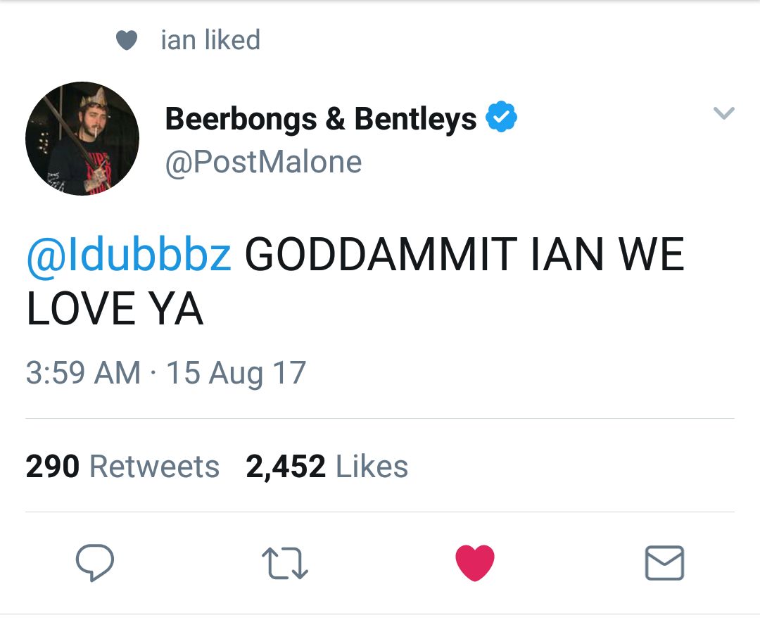 Post Malone tweets @idubbbz. Possible collaboration soon? | Scrolller