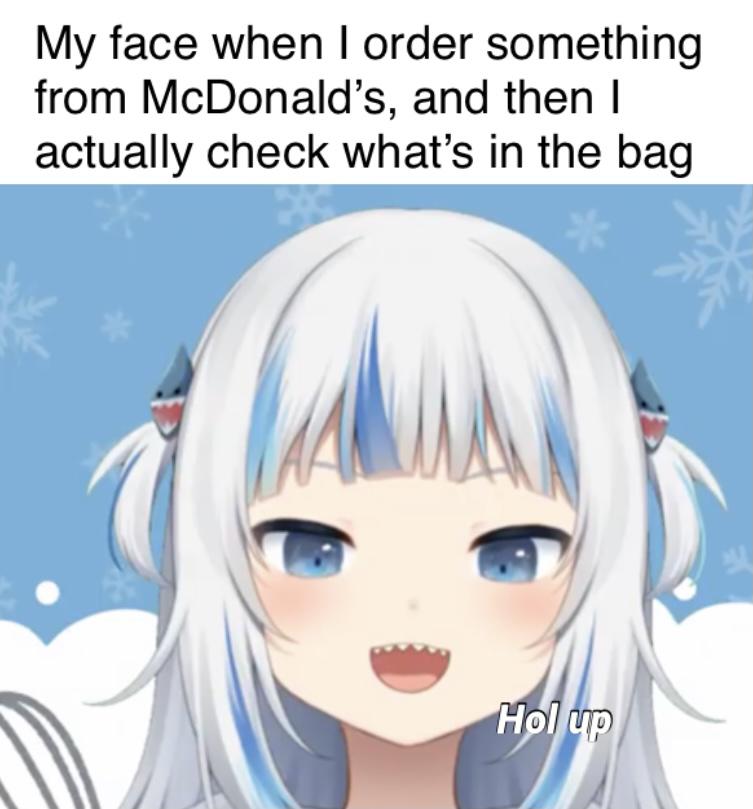 Potential Gura meme? I mean, look at that face | Scrolller