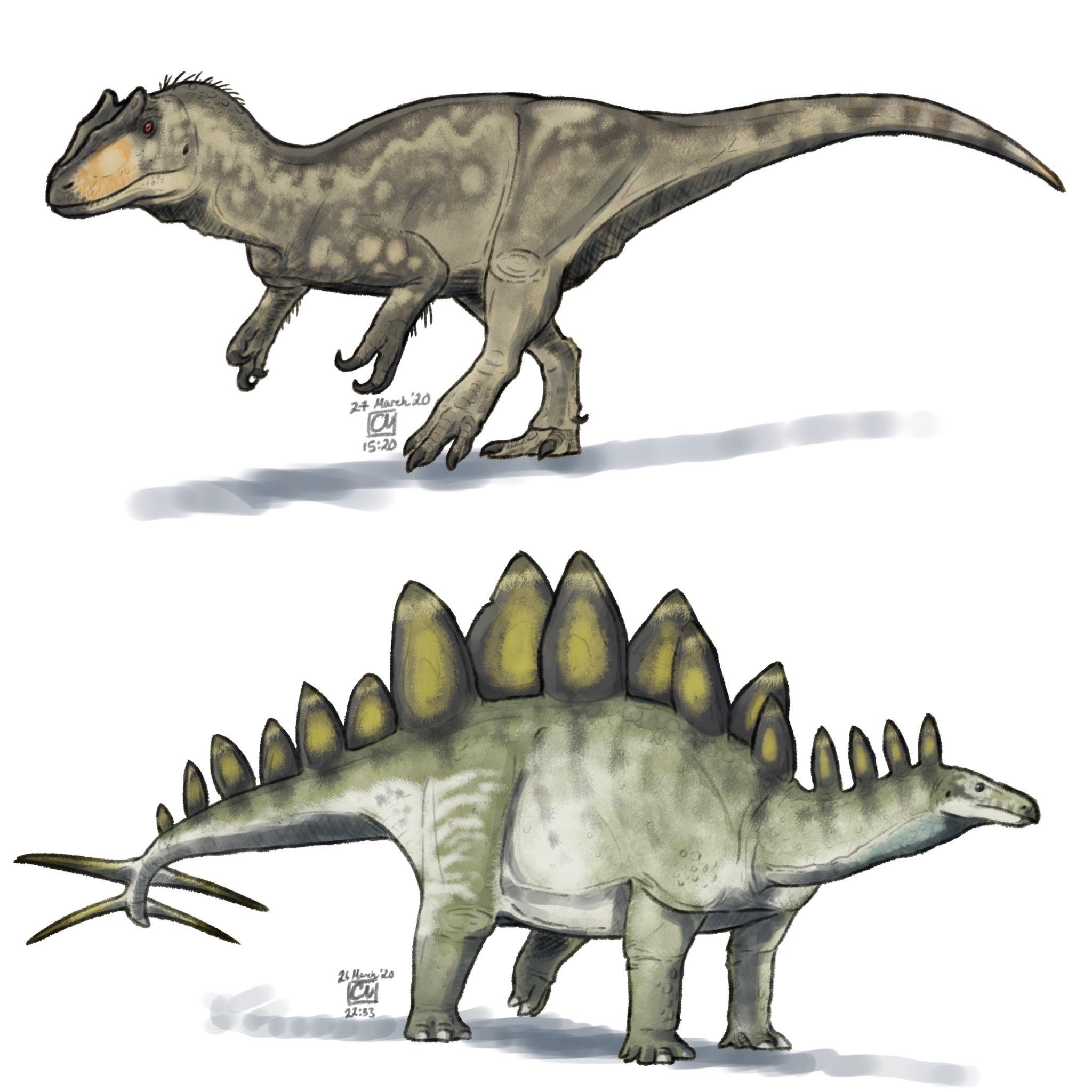 Predator and prey: Allosaurus and Stegosaurus [OC] | Scrolller