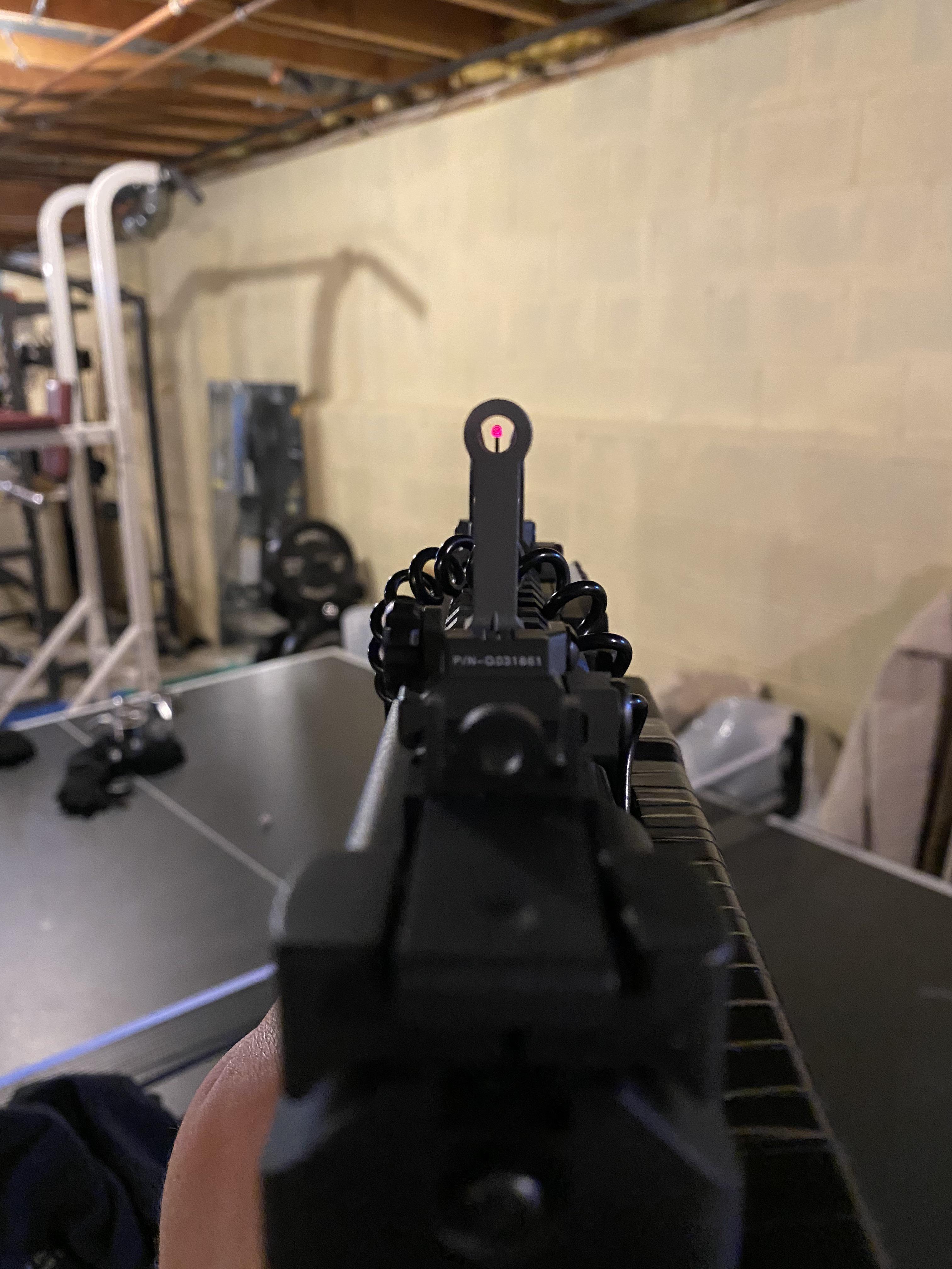 Pretty clean sight upgrade on the MP9 co-witnessing a laser point | Scrolller