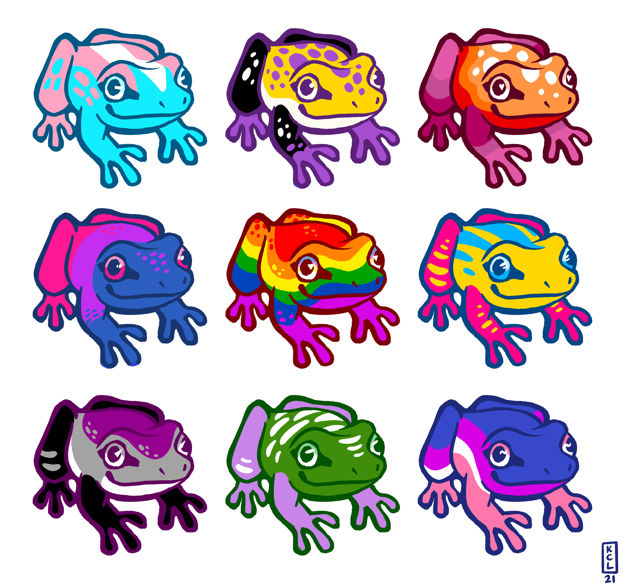 Pride Month froggies by gnawx | Scrolller
