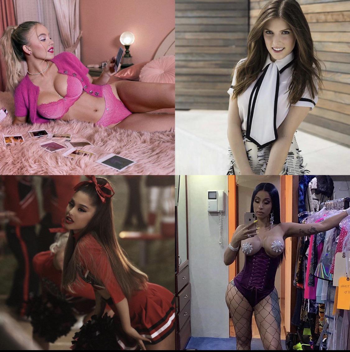 Pumping for Anna, Ariana, Cardi and Sydney tonight. Anyone down to give me JOI/rp as one of them ...