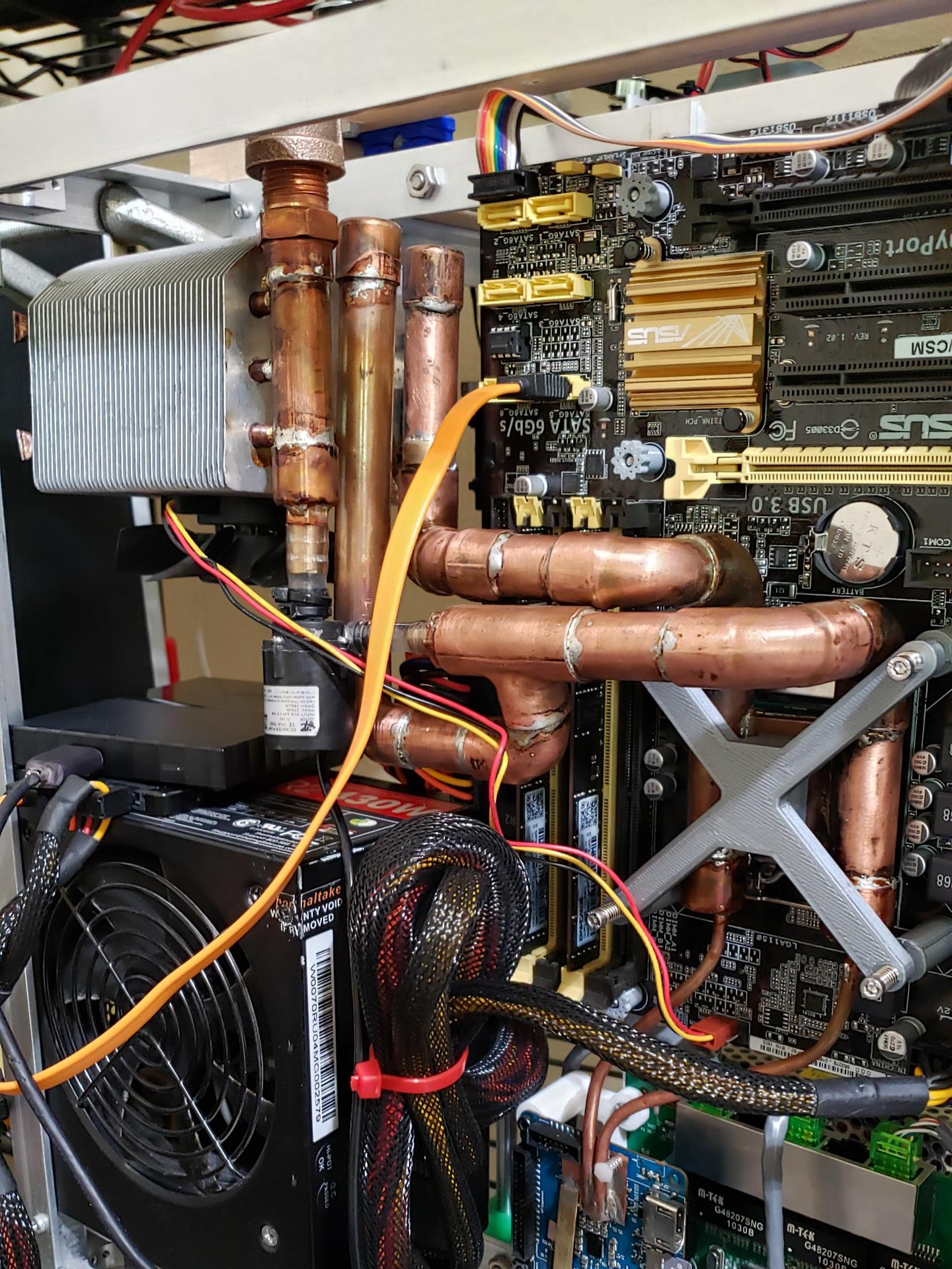 Putting the custom back in custom: not a single part was meant for water cooling. Full copper ...