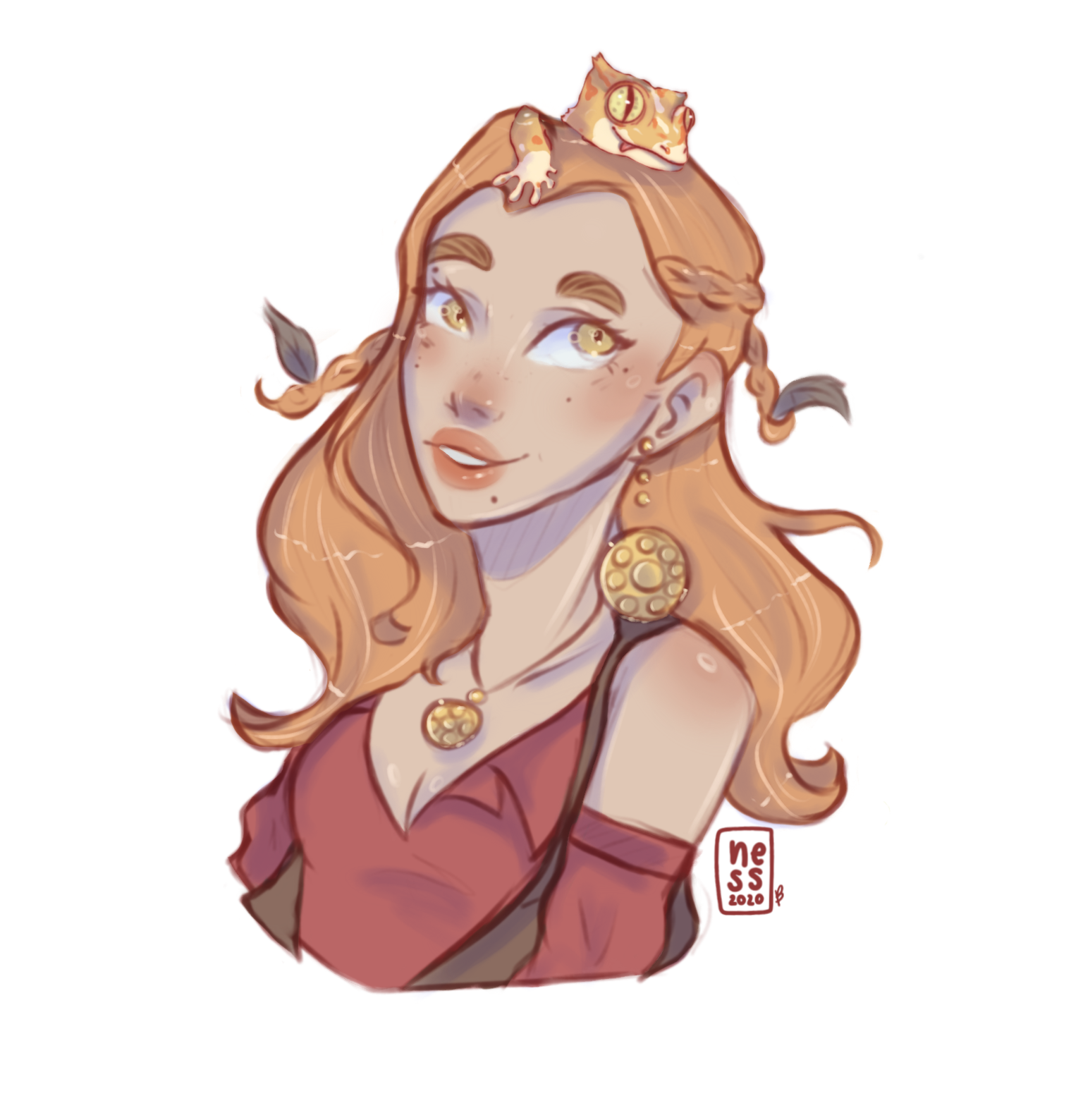 Quick drawing of my bard Electra with her silly gecko Tok | Scrolller