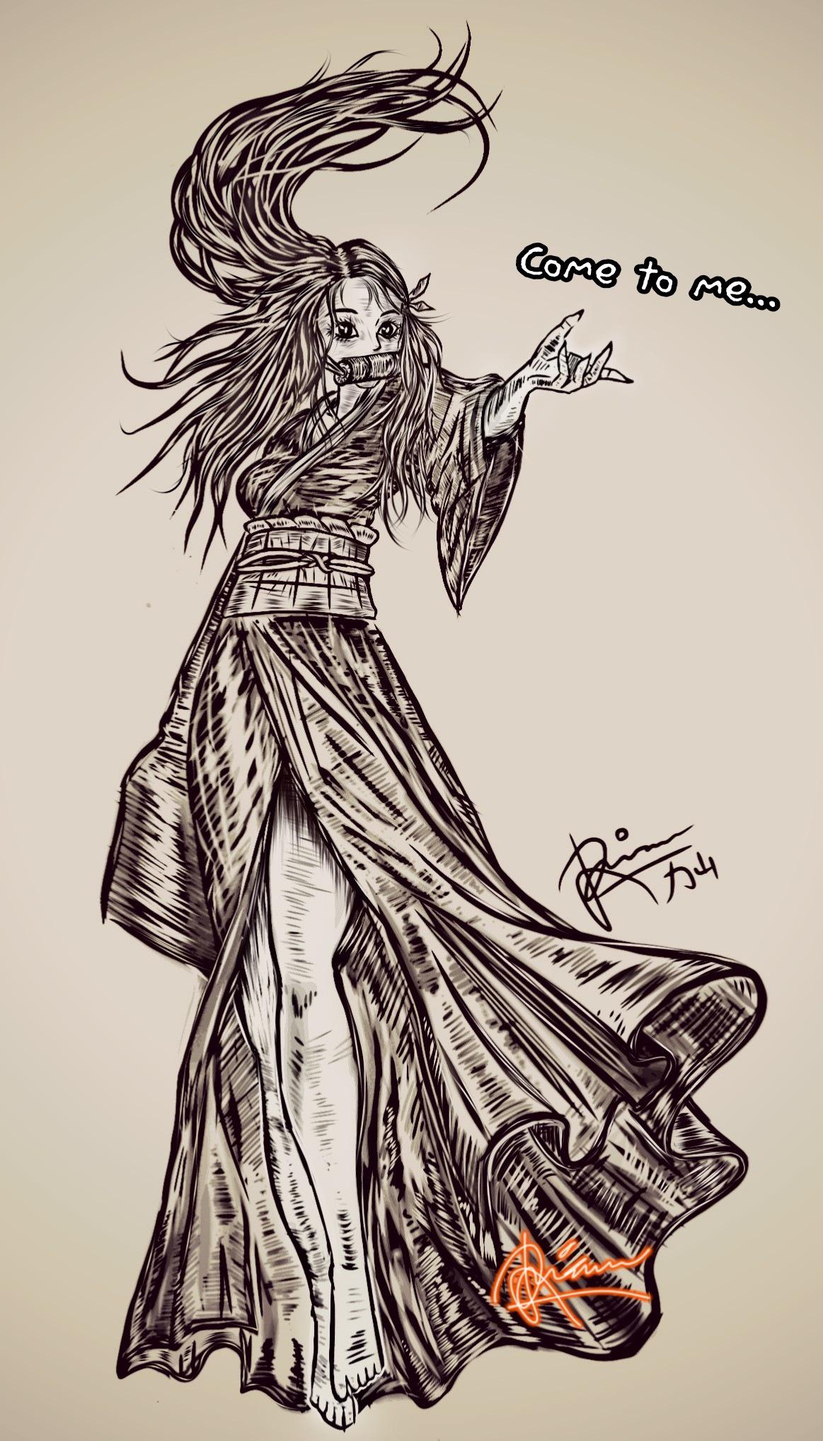 quick messy sketch, Nezuko fanart, adult version by /u/SparqLonewolf ...