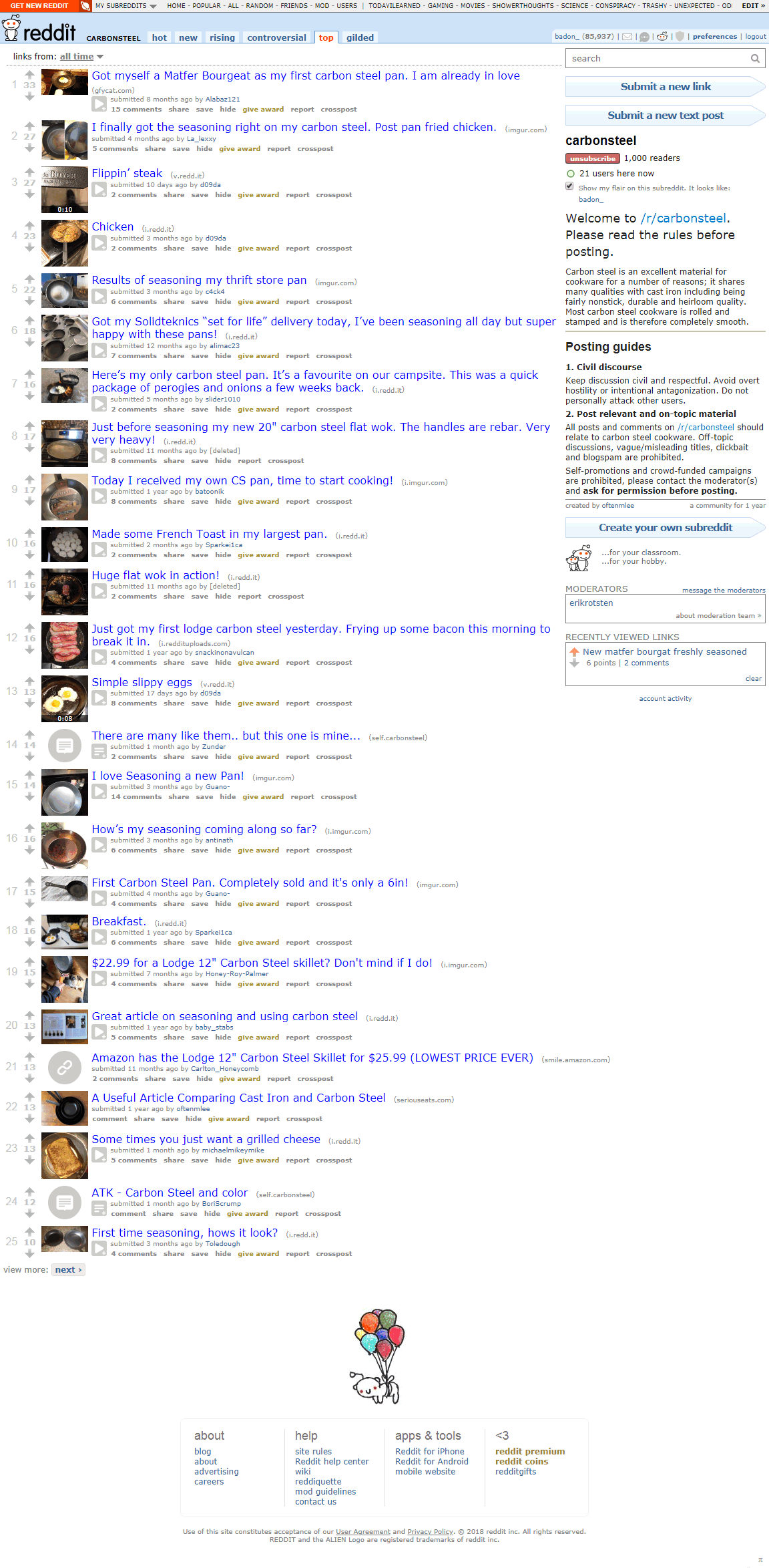 r/carbonsteel has reached 1000 subscribers! | Scrolller