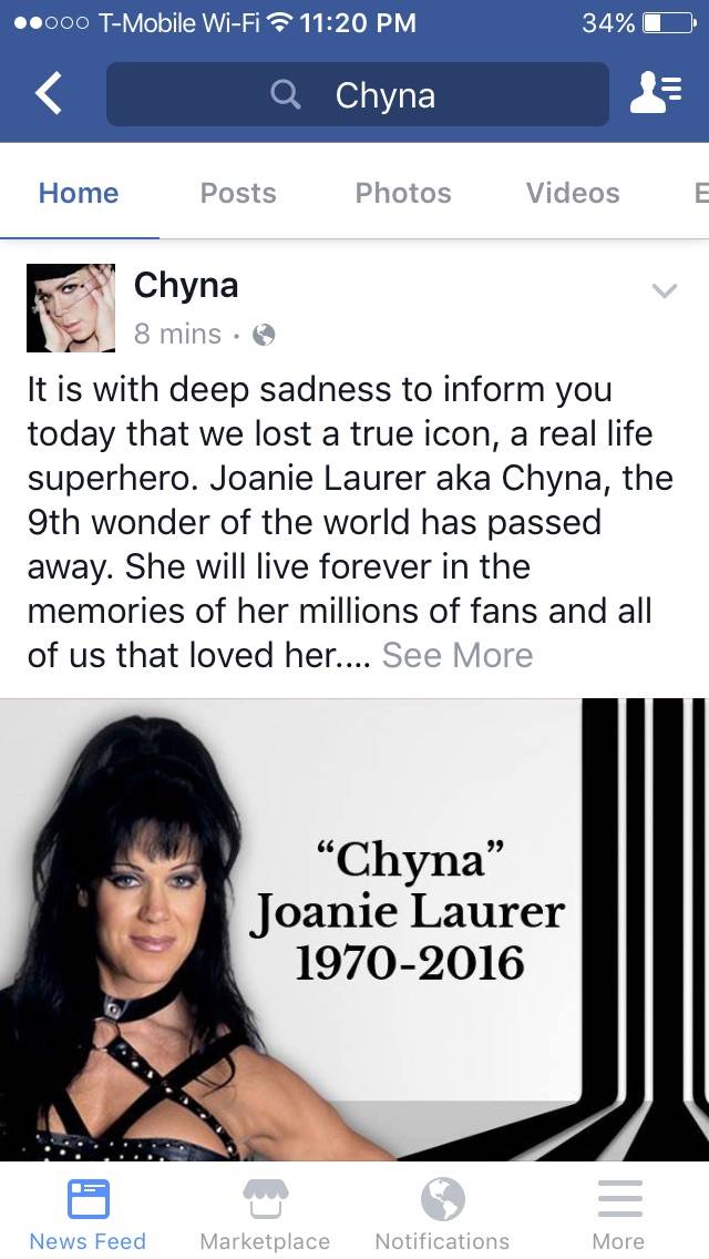 R.I.P. Chyna. | Scrolller