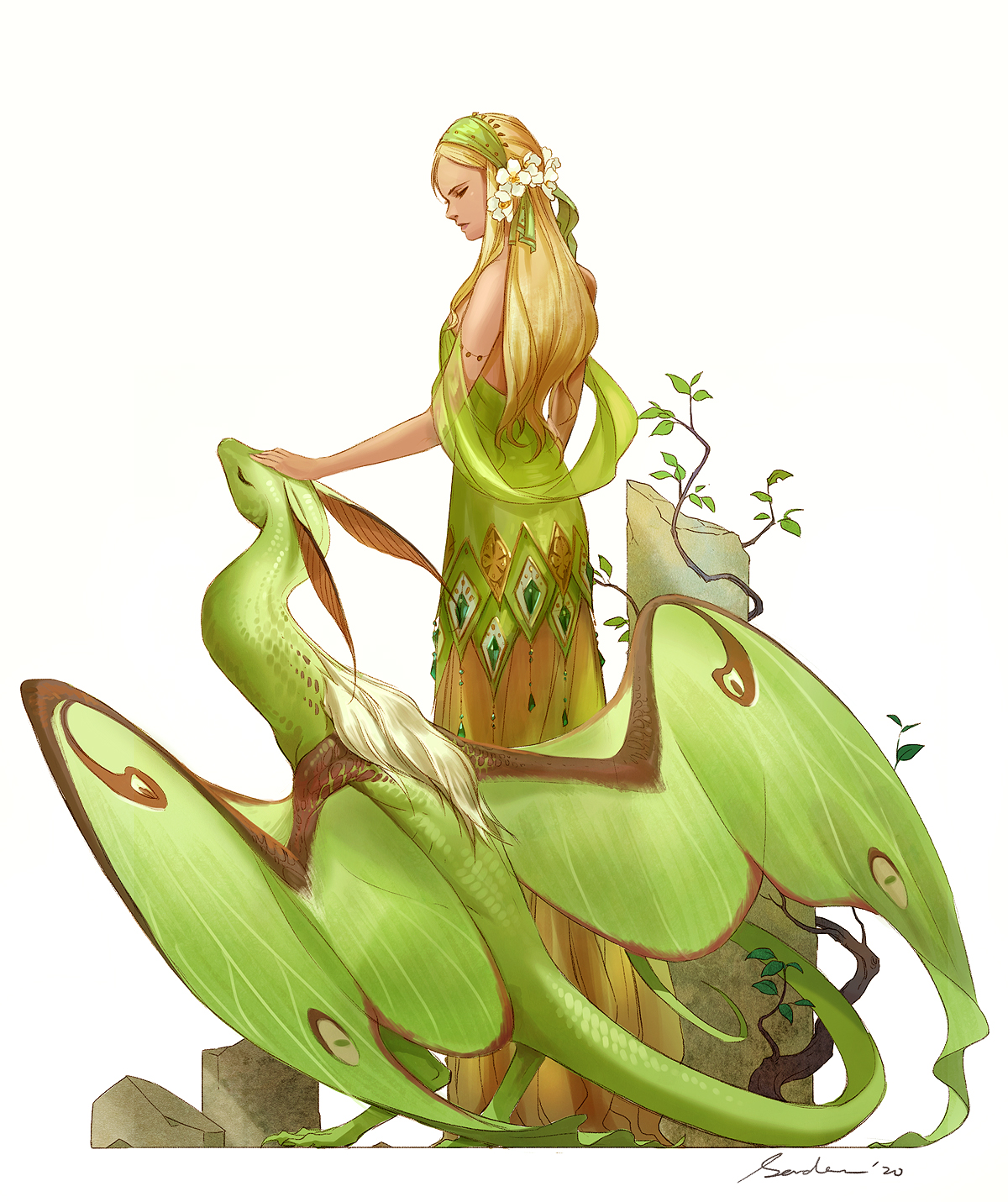 Luna Moth Dragon by Sandara Tang | Scrolller