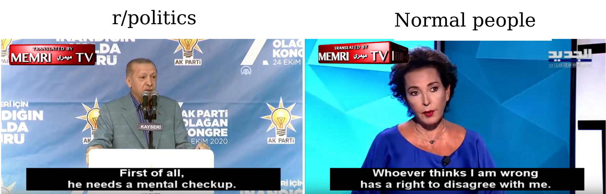 r/politics vs. normal people when someone disagrees with them | Scrolller