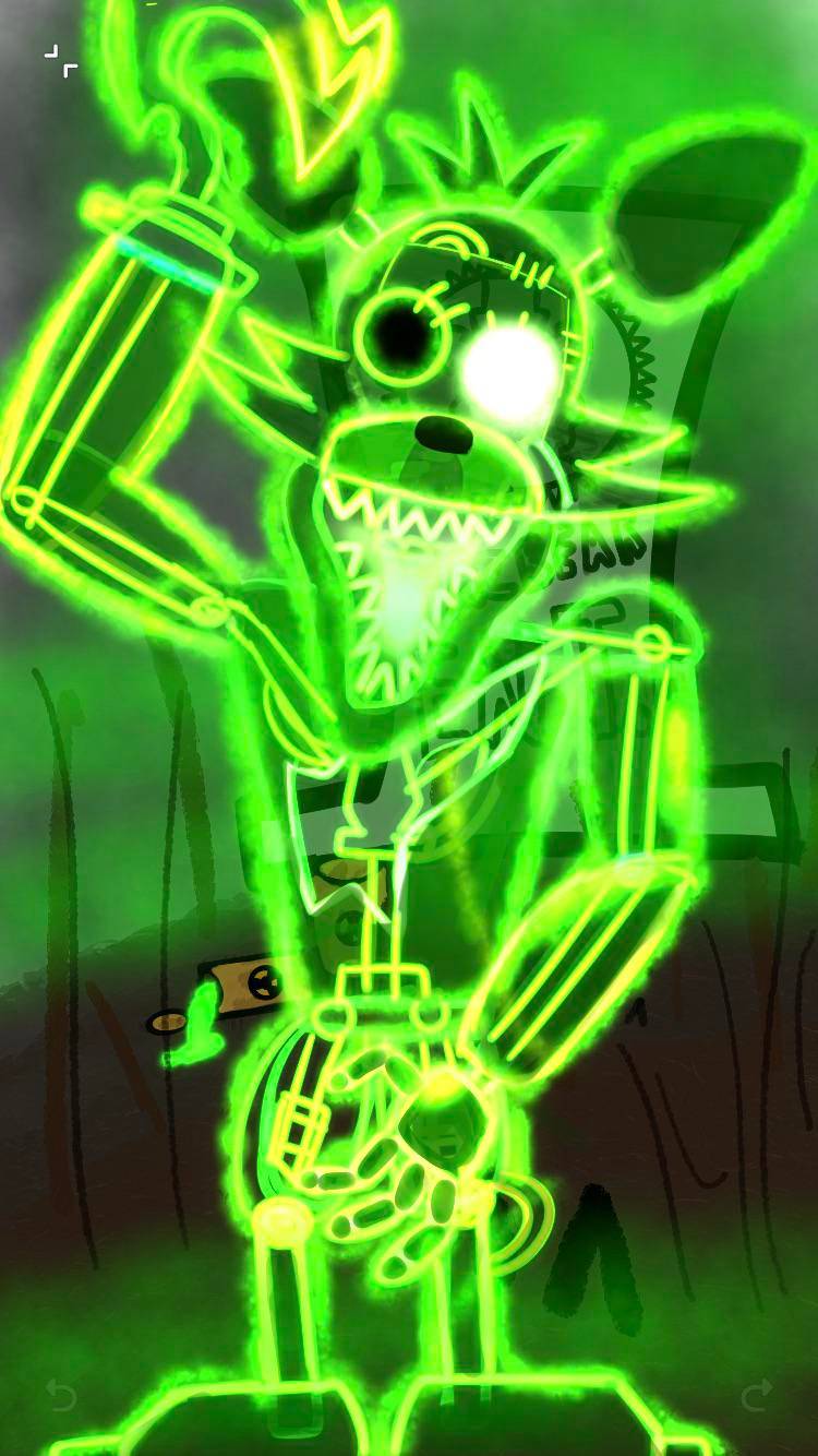 Radioactive foxy digital drawing | Scrolller