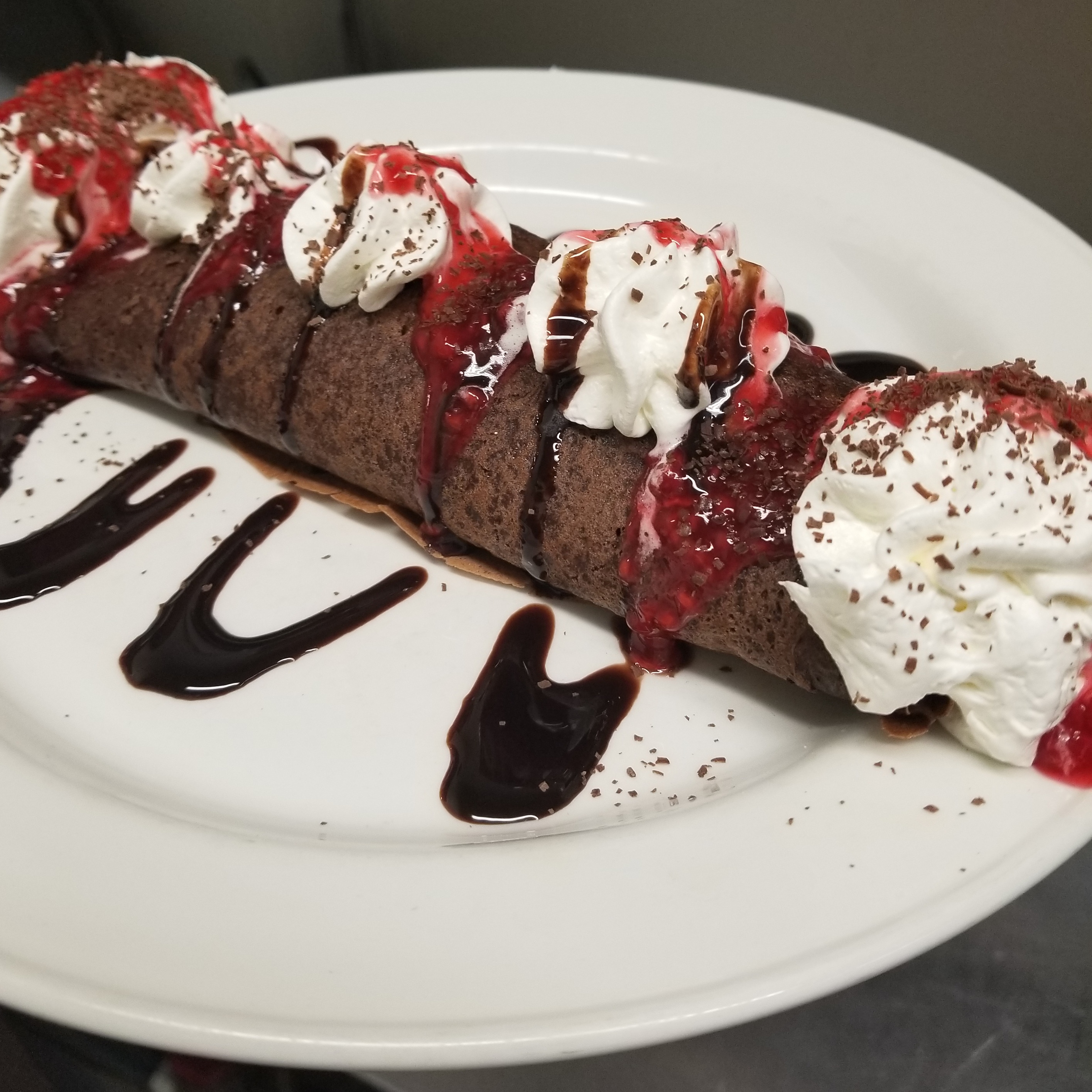 Raspberry cheesecake chocolate crepe | Scrolller