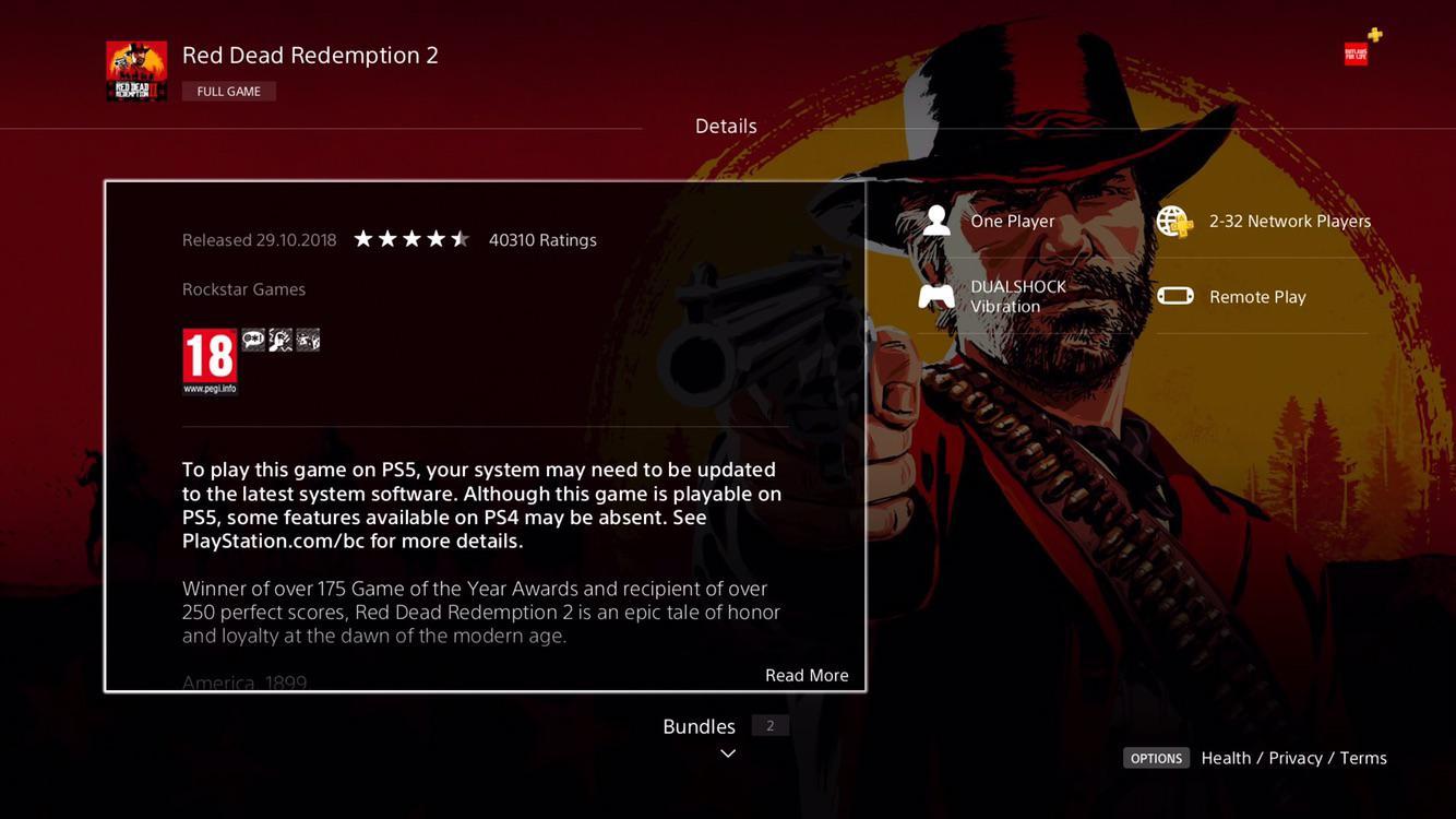 Red Dead Redemption 2 PS4 Version Will indeed work on the PS5. | Scrolller