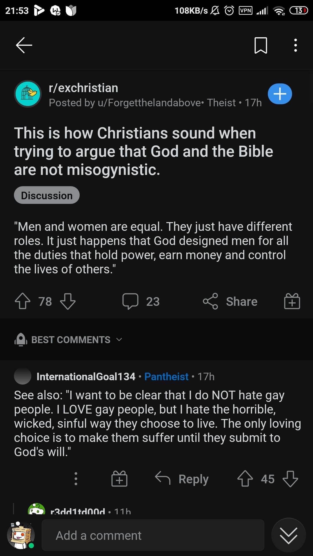 Redditor can't accept biblical standards | Scrolller
