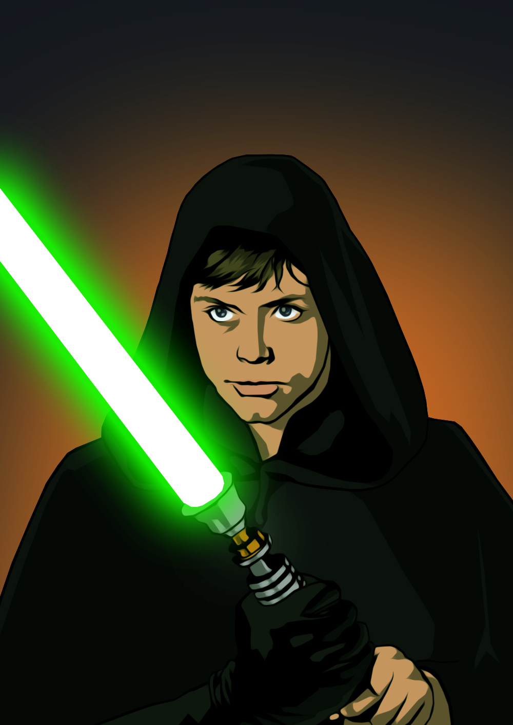Redraw of Jedi Master Luke Skywalker - By Me | Scrolller