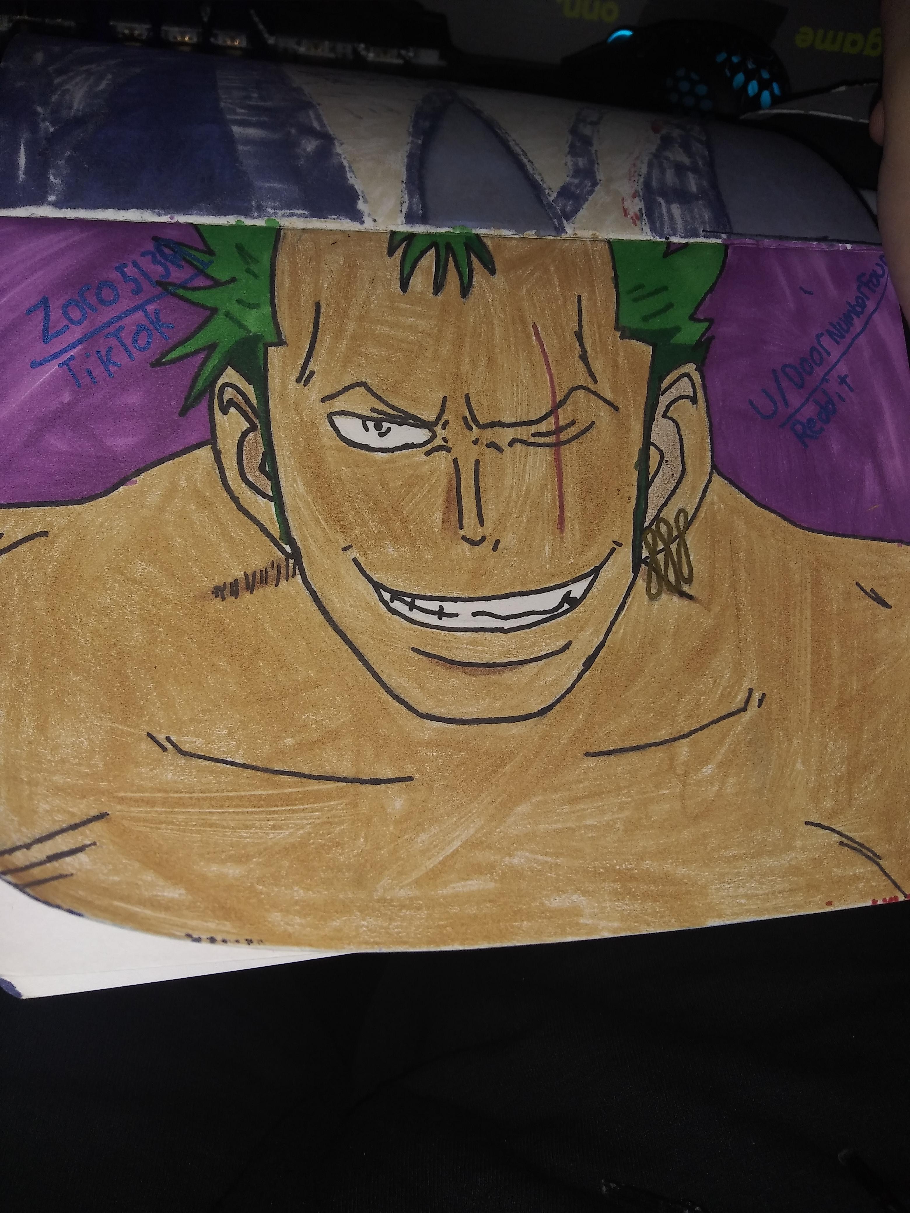 Referenced drawing of Zoro | Scrolller