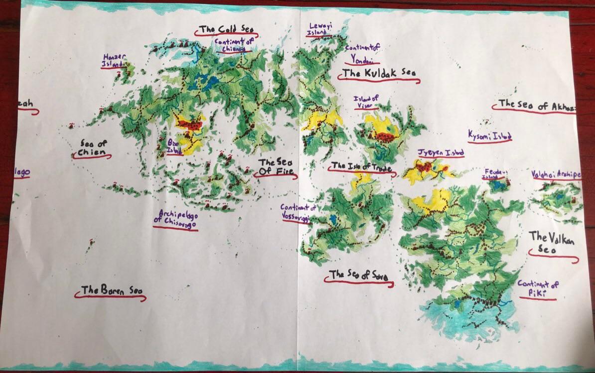 [Region Map] A hand drawn map that I made for a story I am writing | Scrolller