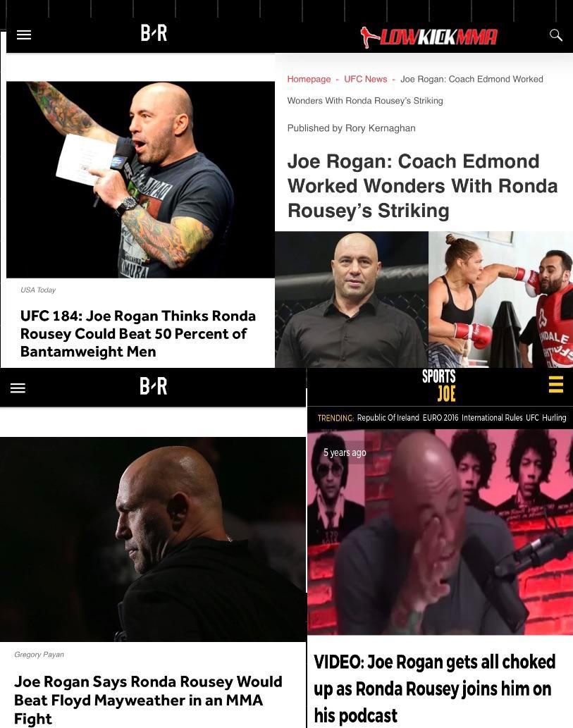 Remember when Rogan had a full-blown obsession with Ronda Rousey? | Scrolller