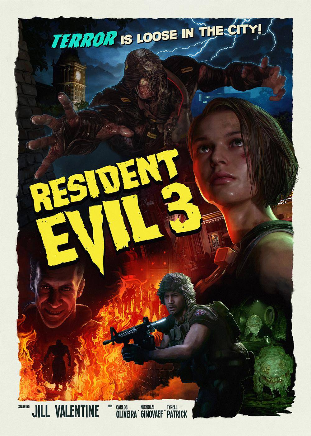 Resident Evil 3 (Remake) Retro Poster | Scrolller