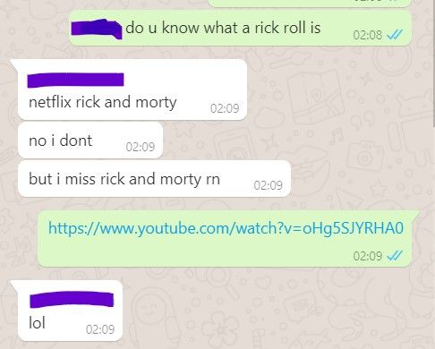 Rick rolling someone who doesn't know what rick rolling is | Scrolller